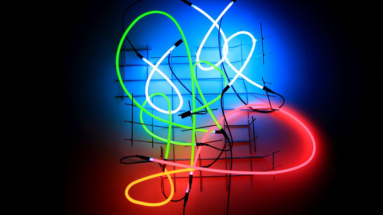 Wallpaper neon, glow, lamp, multi-colored hd, picture, image