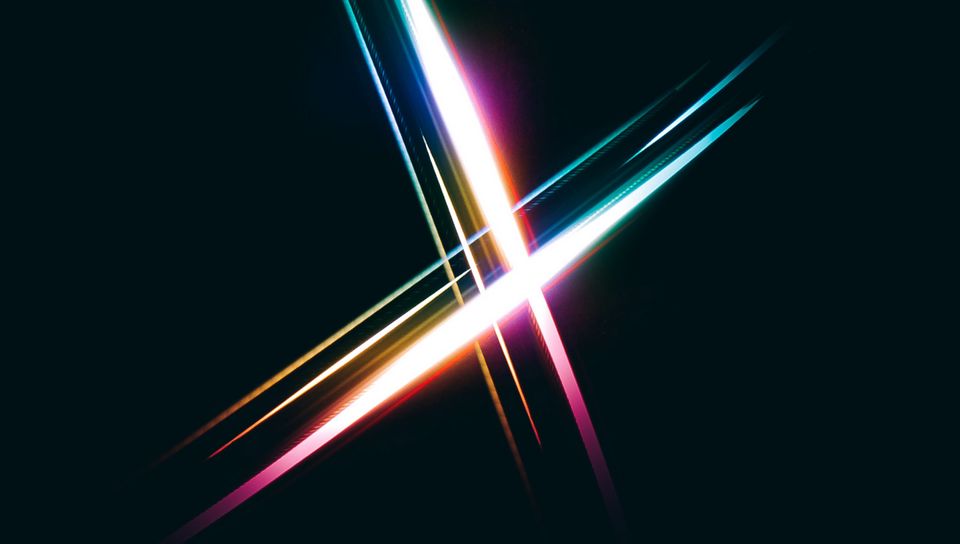 Download wallpaper 960x544 neon, light, lines, colorful, abstraction ...