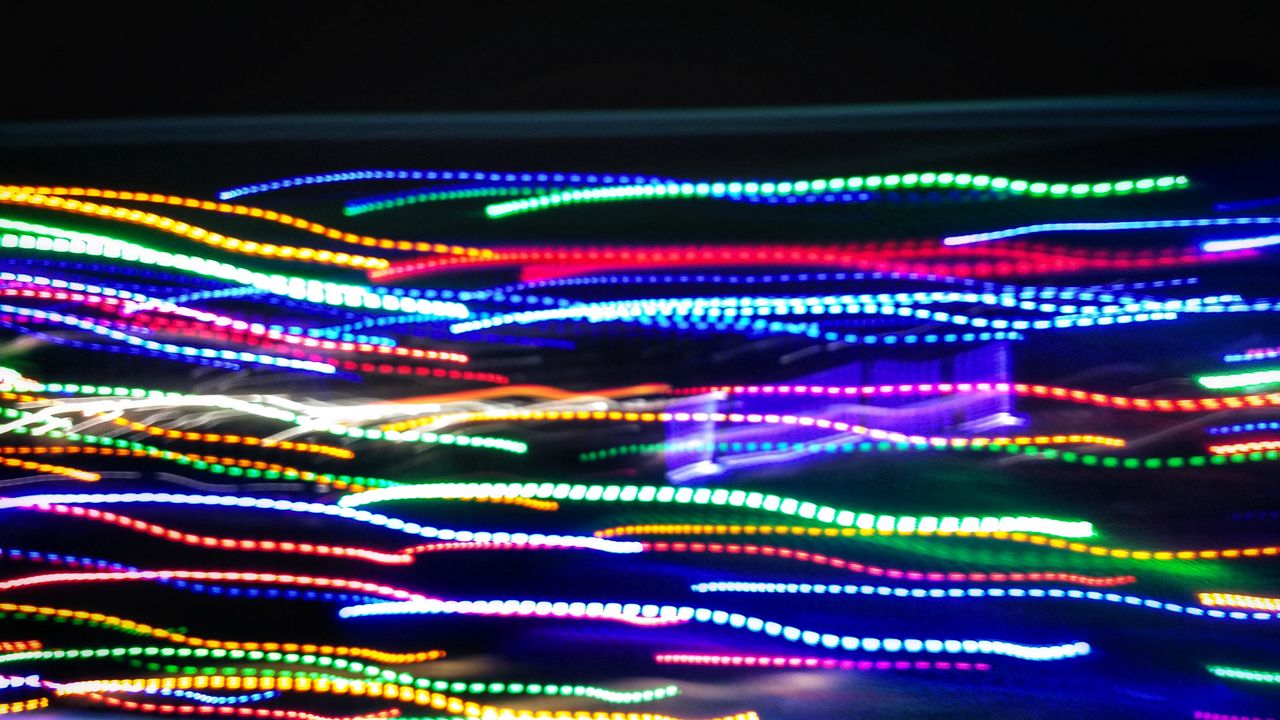 Wallpaper neon, lines, light, long exposure, abstraction, colorful hd ...