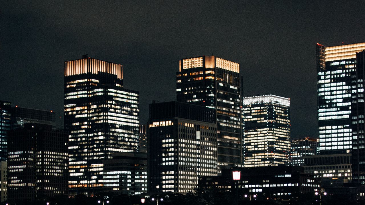 Wallpaper night city, building, reflection hd, picture, image