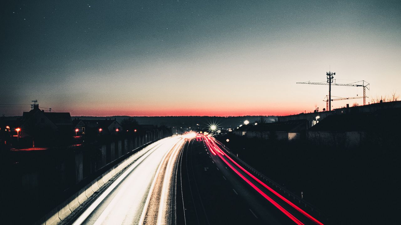 Wallpaper night, road, light, turn, sky hd, picture, image