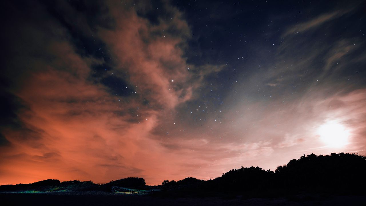 Download wallpaper 1280x720 night, sky, stars, clouds hd, hdv, 720p hd ...