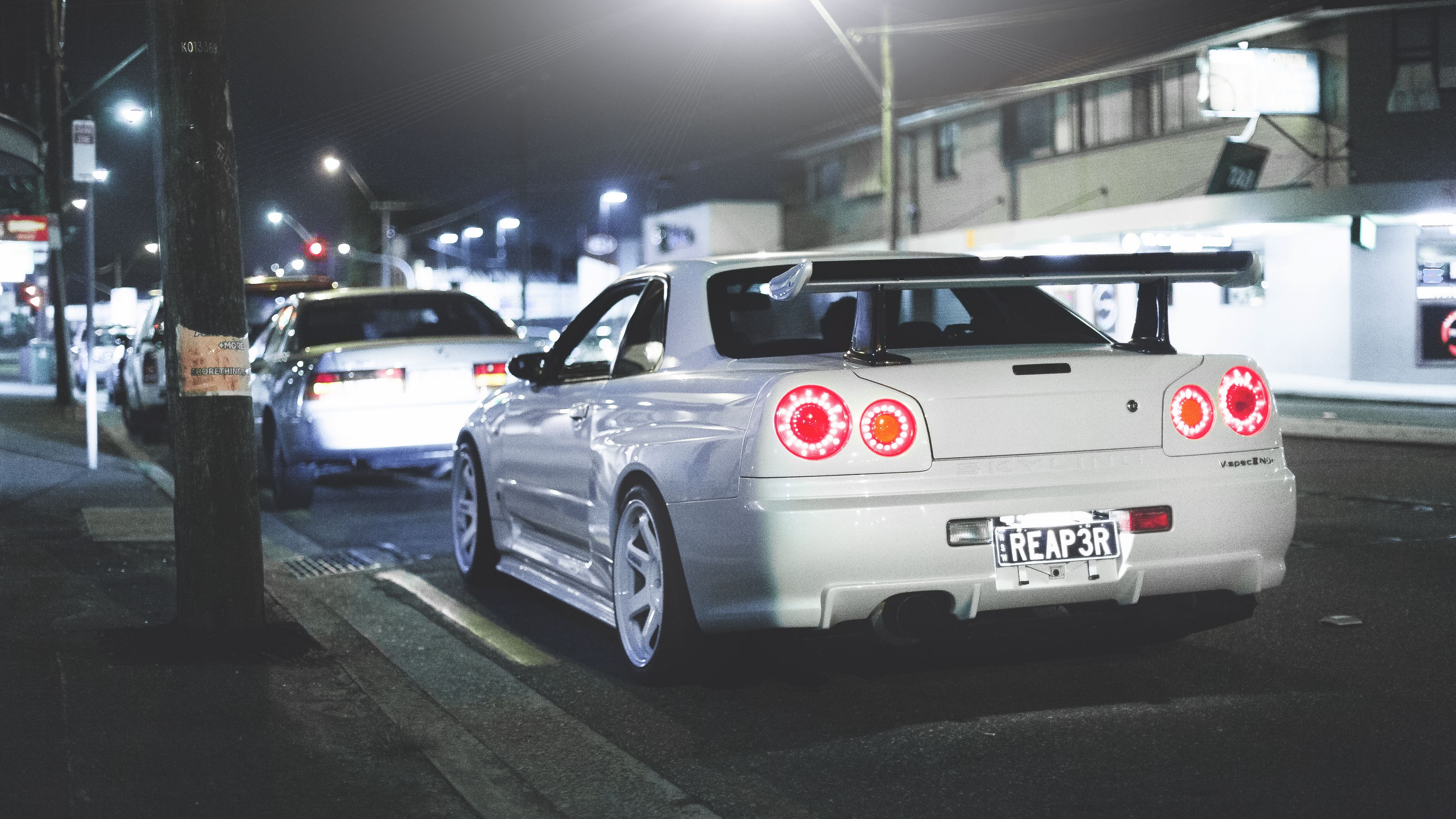 Download wallpaper 3840x2160 nissan, skyline, r34, gt-r, rear view 4k ...