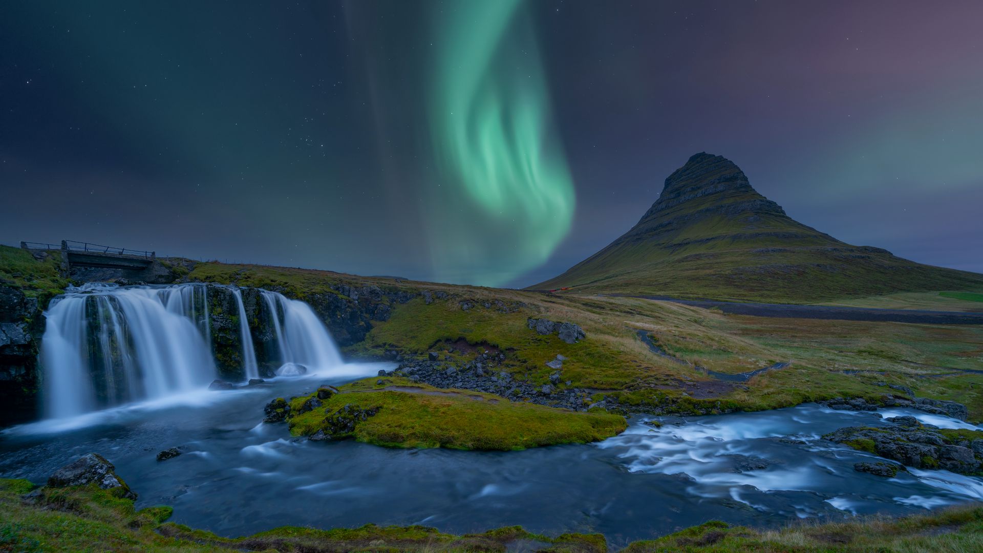 Download wallpaper 1920x1080 northern lights, landscape, river, nature ...