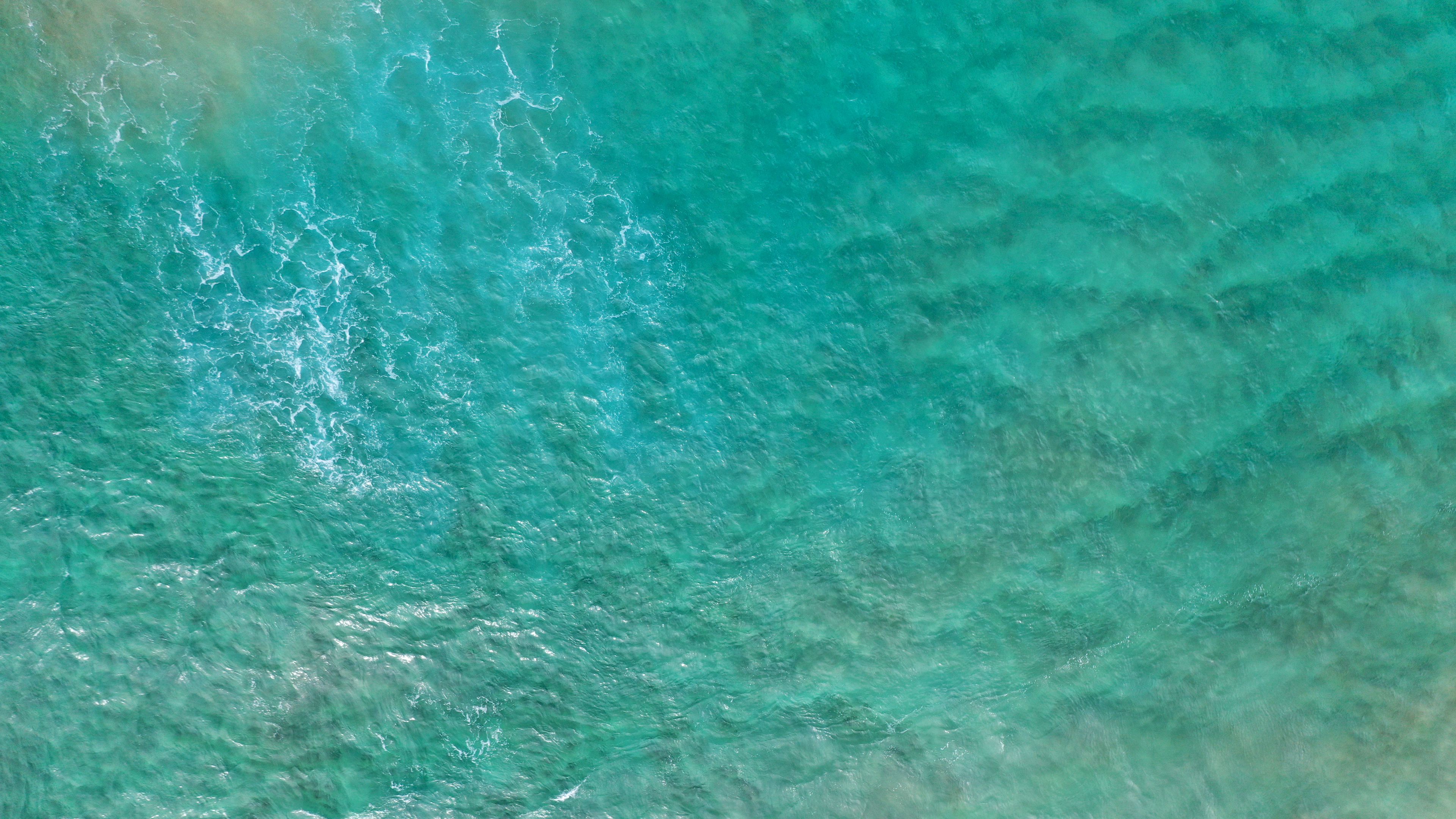 Download wallpaper 3840x2160 ocean, waves, blue, aerial view 4k uhd 16: ...