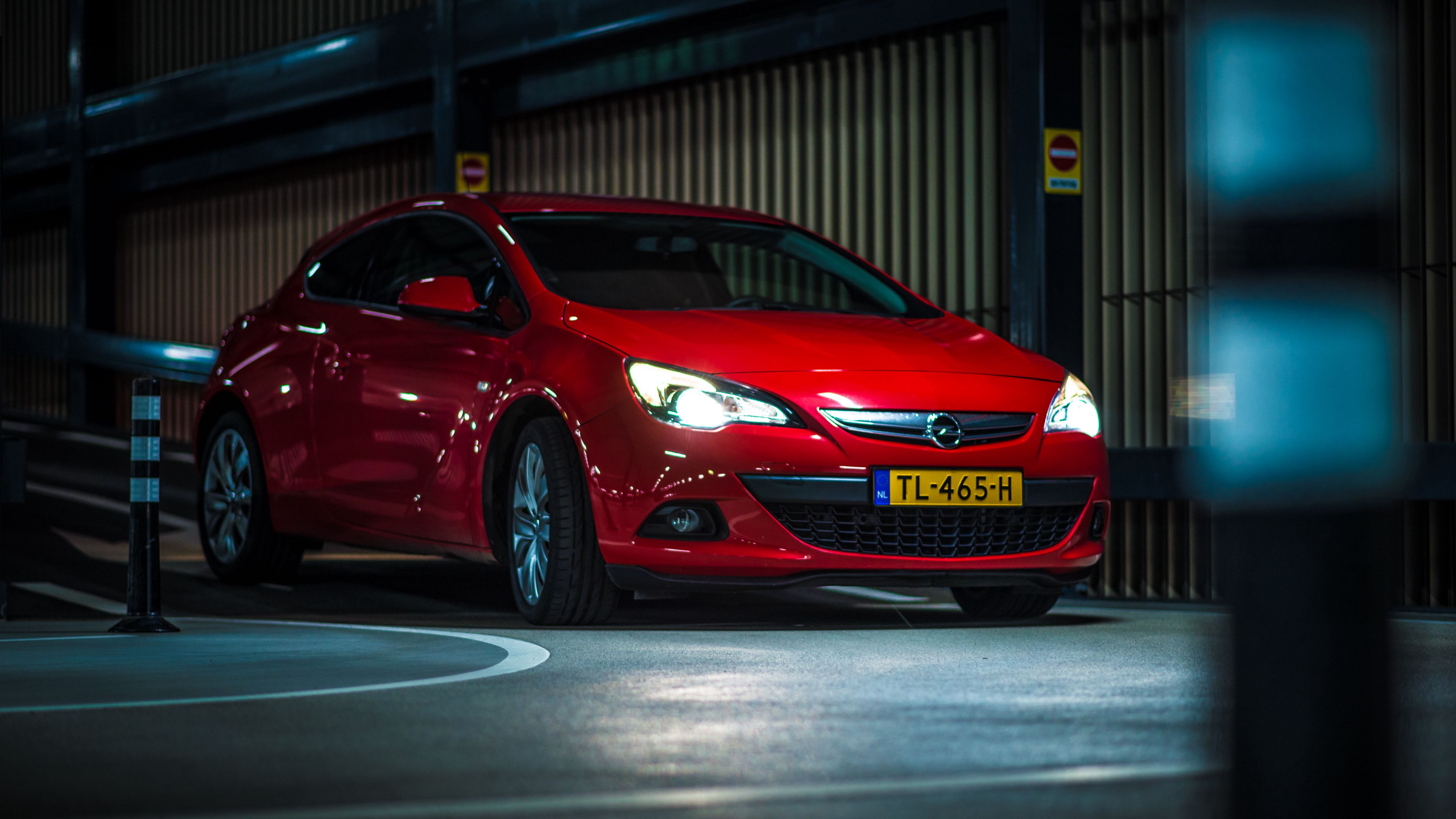 Download wallpaper 3840x2160 opel astra, opel, car, red, headlights 4k ...