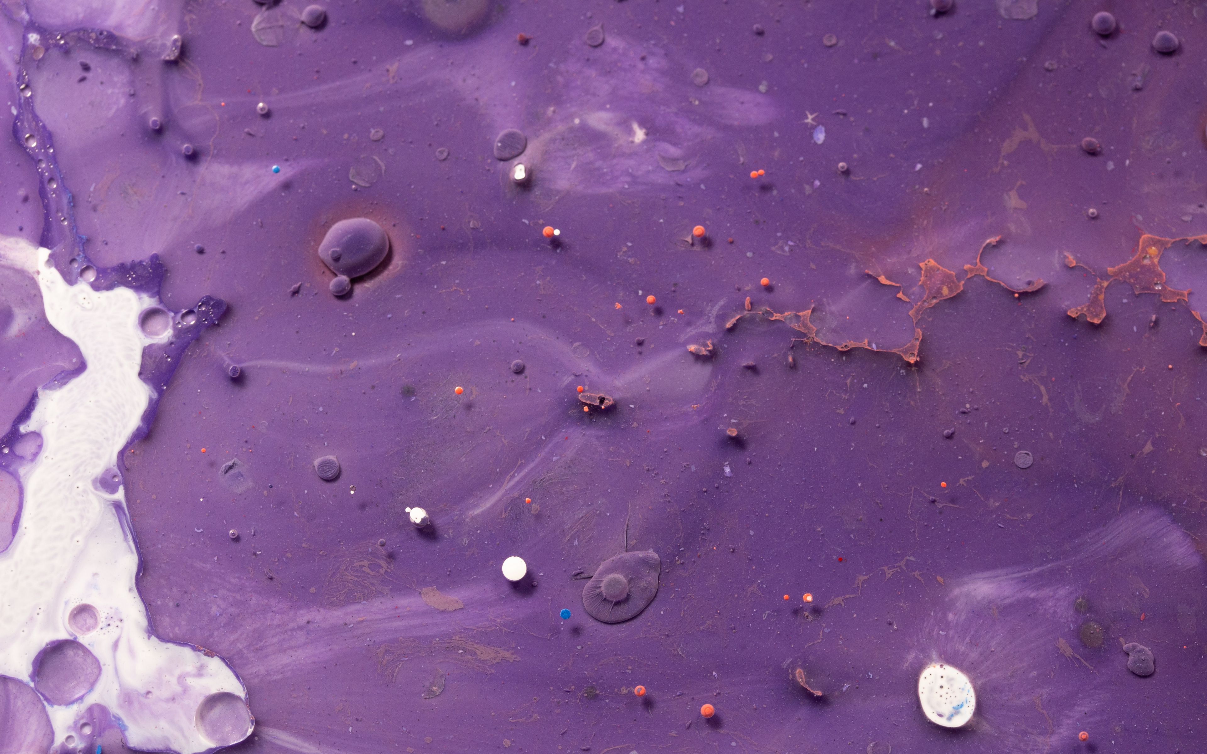 Download wallpaper 3840x2400 paint, drops, liquid, purple 4k ultra hd ...