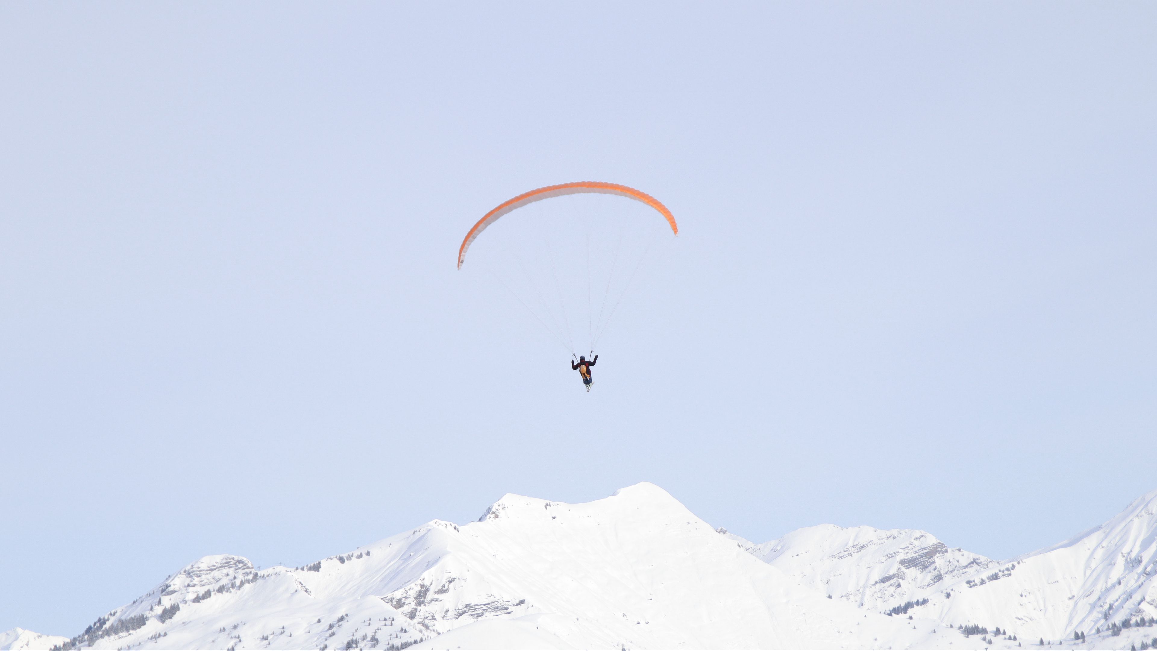 Download wallpaper 3840x2160 paraglider, man, flight, mountains ...