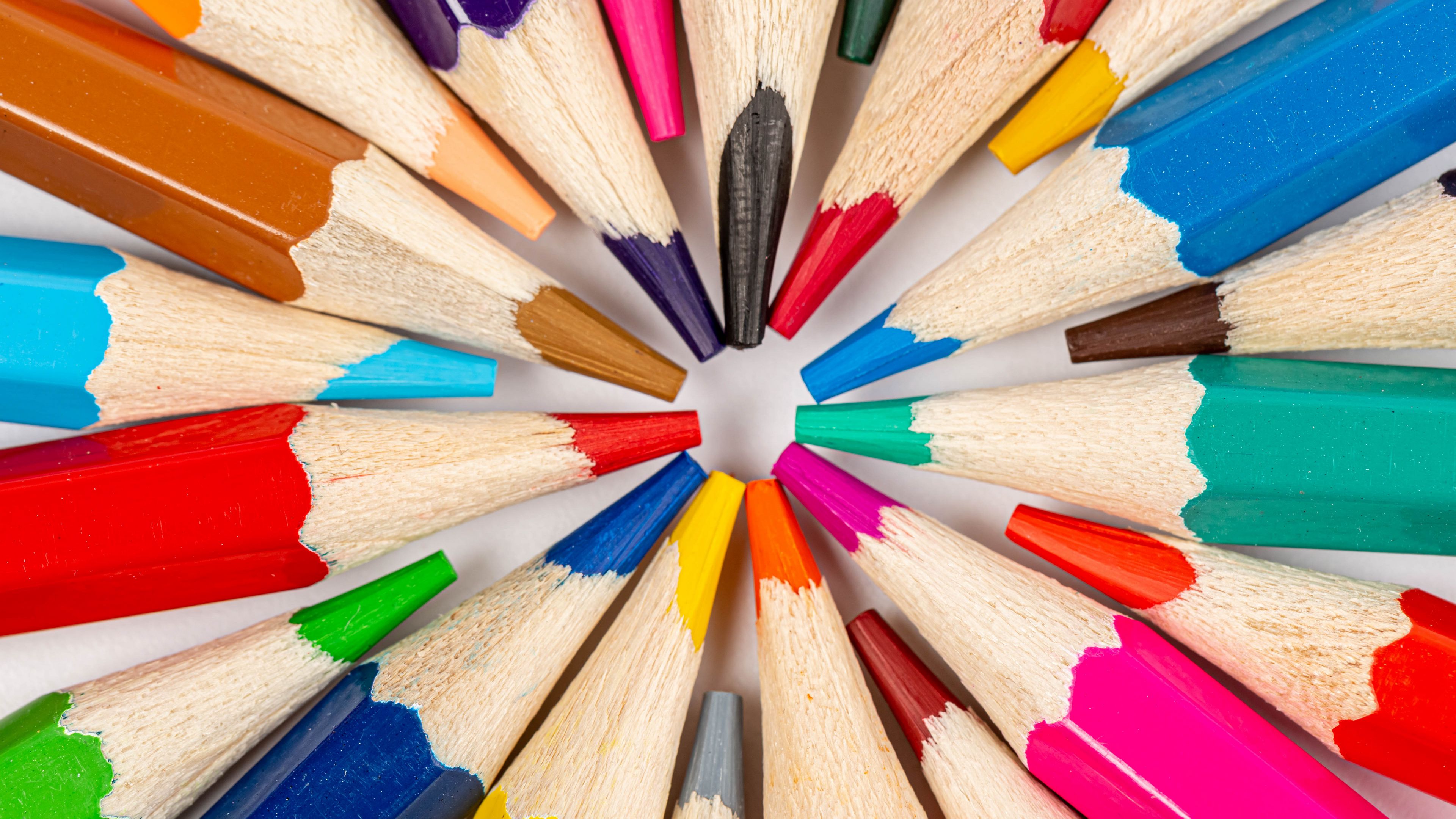 Download wallpaper 3840x2160 pencils, macro, creativity, multicolored ...