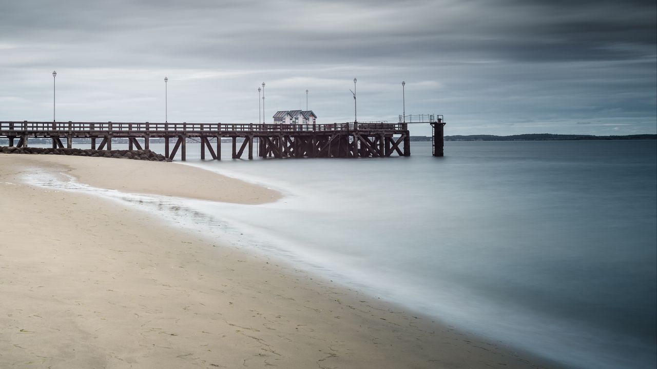 Wallpaper pier, beach, sea, nature hd, picture, image