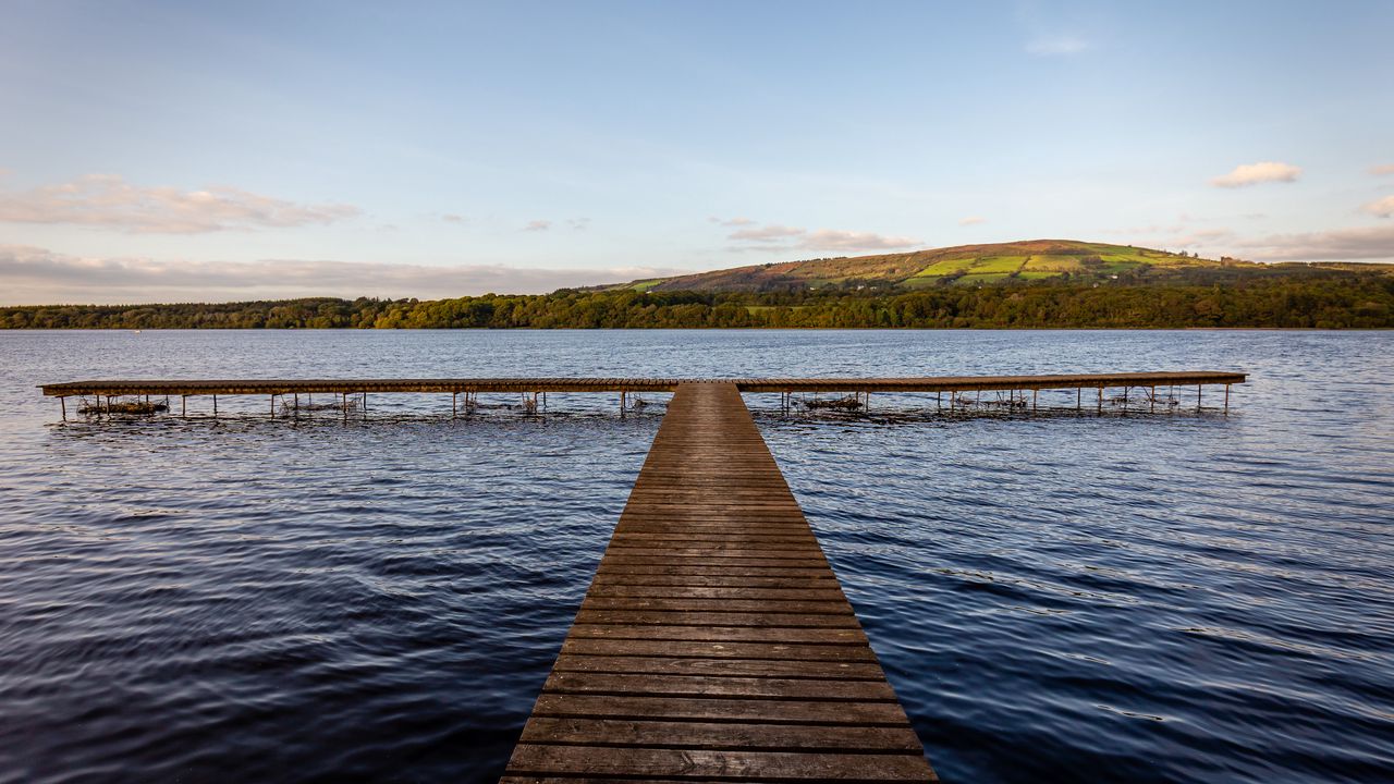 Wallpaper pier, lake, nature, landscape hd, picture, image