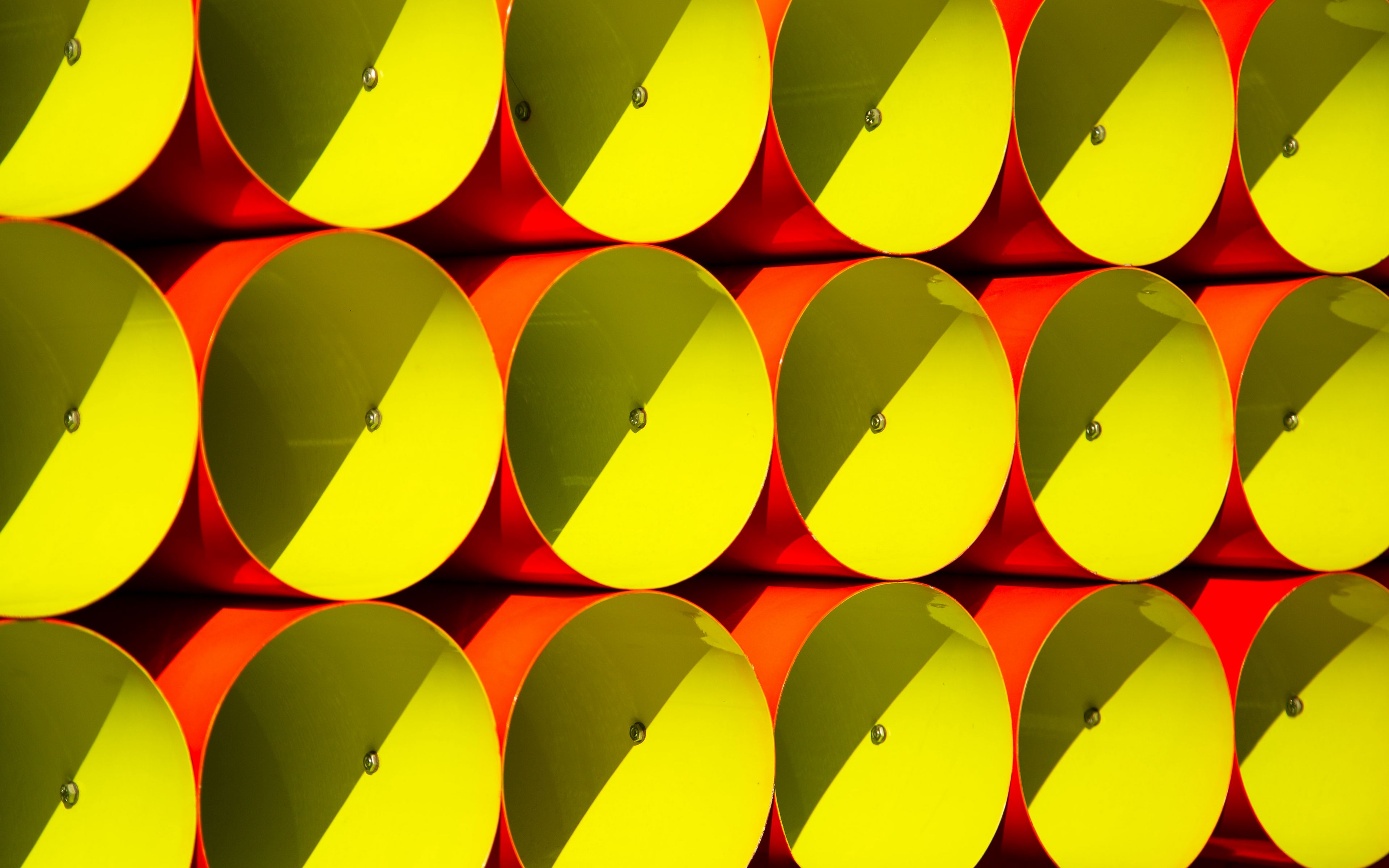 Download wallpaper 3840x2400 pipes, metal, metallic, bright, yellow 4k ...