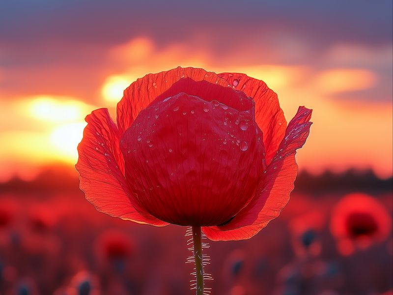Download wallpaper 800x600 poppy, flower, field, sunset pocket pc, pda ...