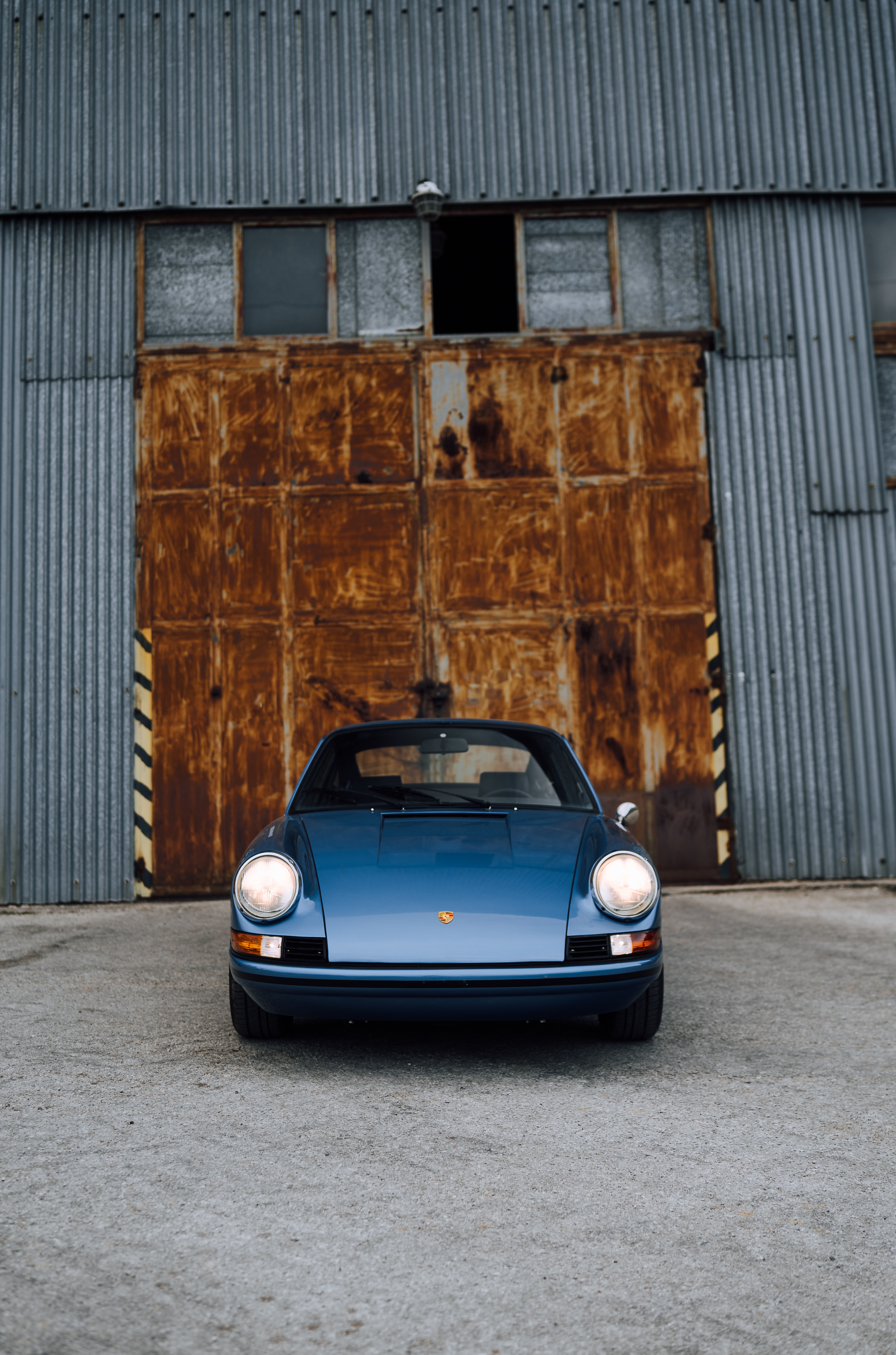 Download wallpaper 3864x5842 porsche, car, front view, blue hd background