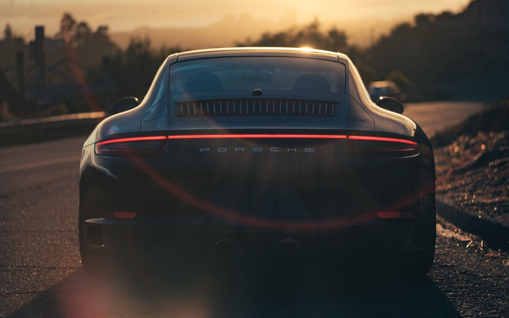 Download wallpaper 1680x1050 porsche, sports car, rear view, black ...