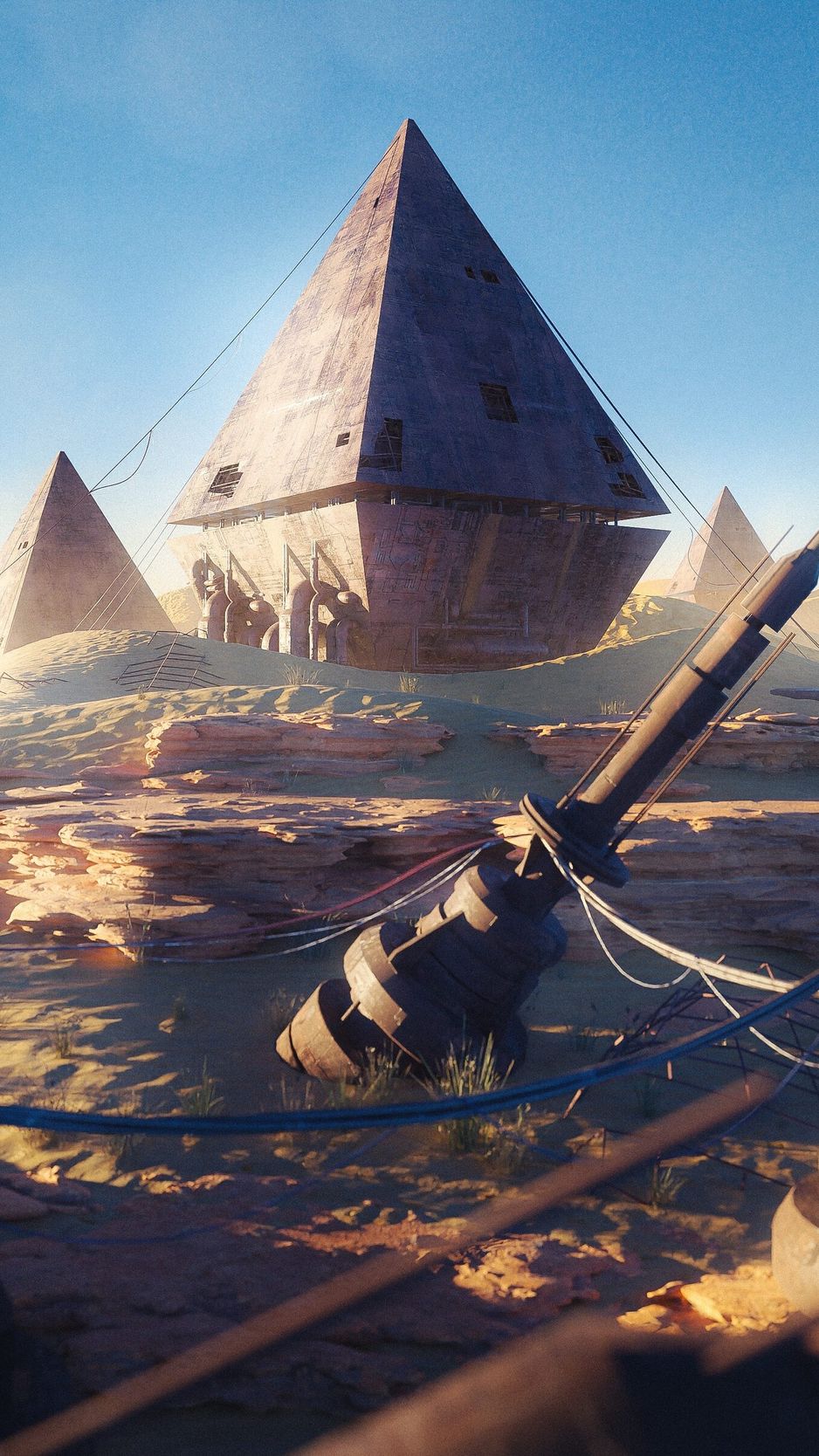 Download wallpaper 938x1668 pyramids, ruins, buildings, desert iphone 8 ...