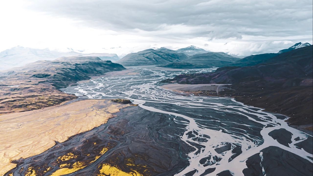 Wallpaper river, mountains, aerial view, landscape, nature hd, picture ...