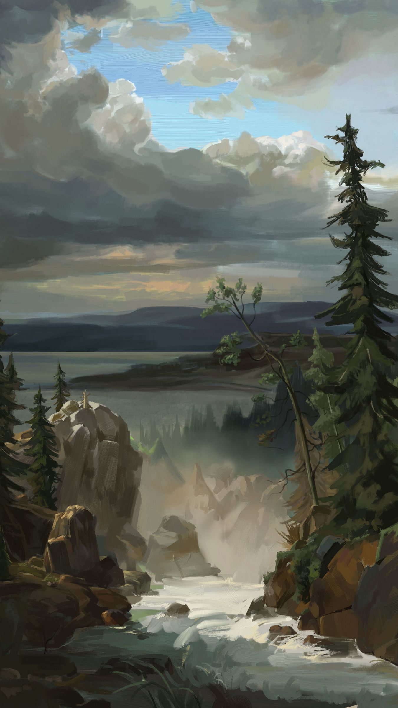Download wallpaper 1350x2400 river, rocks, mountains, landscape, art ... Download wallpaper 1350x2400 river, rocks, mountains, landscape, art ...