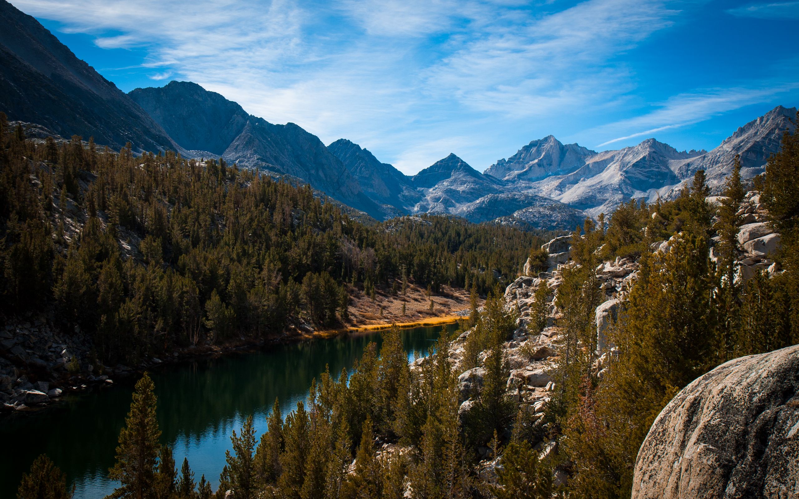 Download wallpaper 2560x1600 river, trees, mountains, landscape ...
