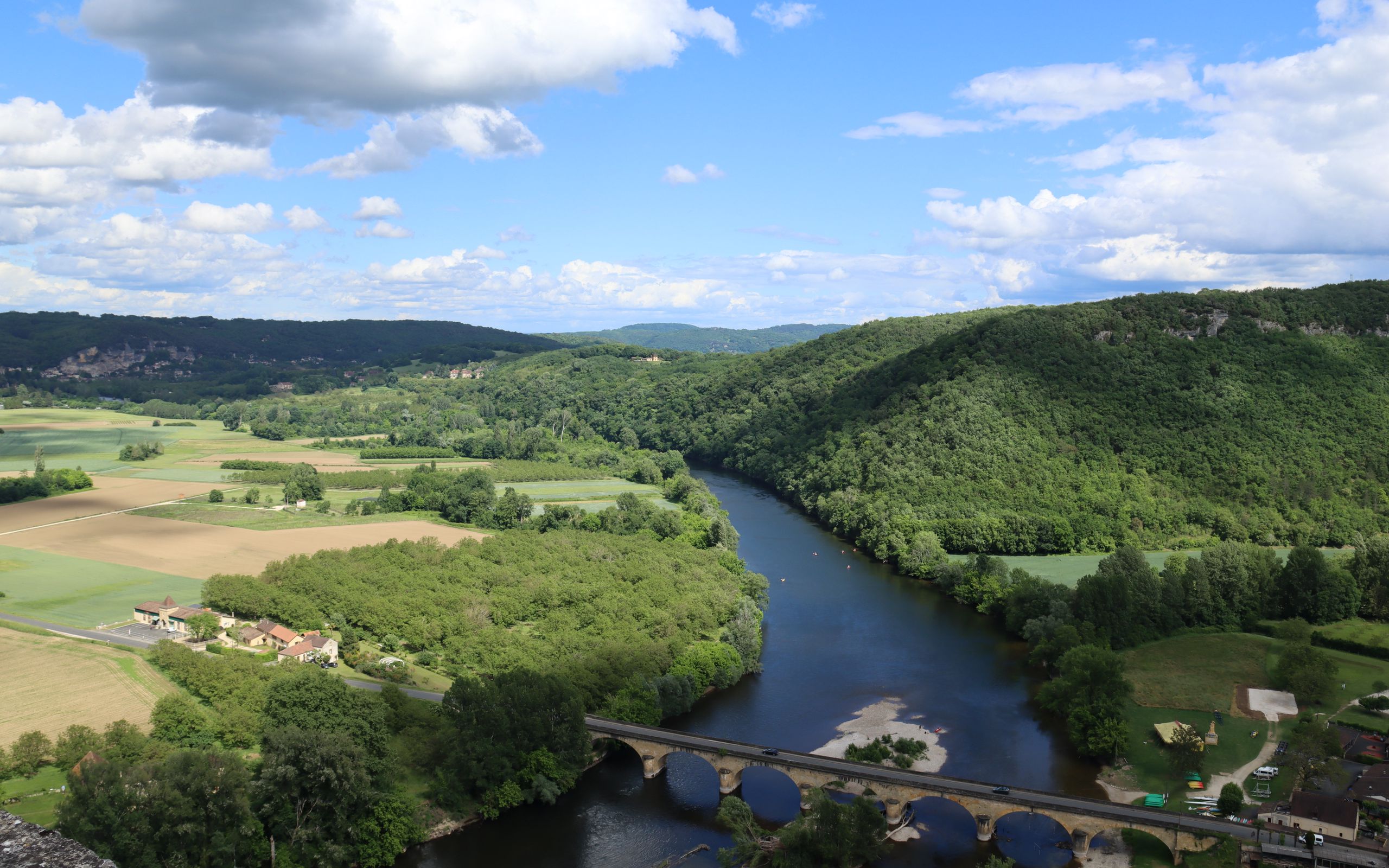 Download wallpaper 2560x1600 river, valley, forest, hills, bridge ...