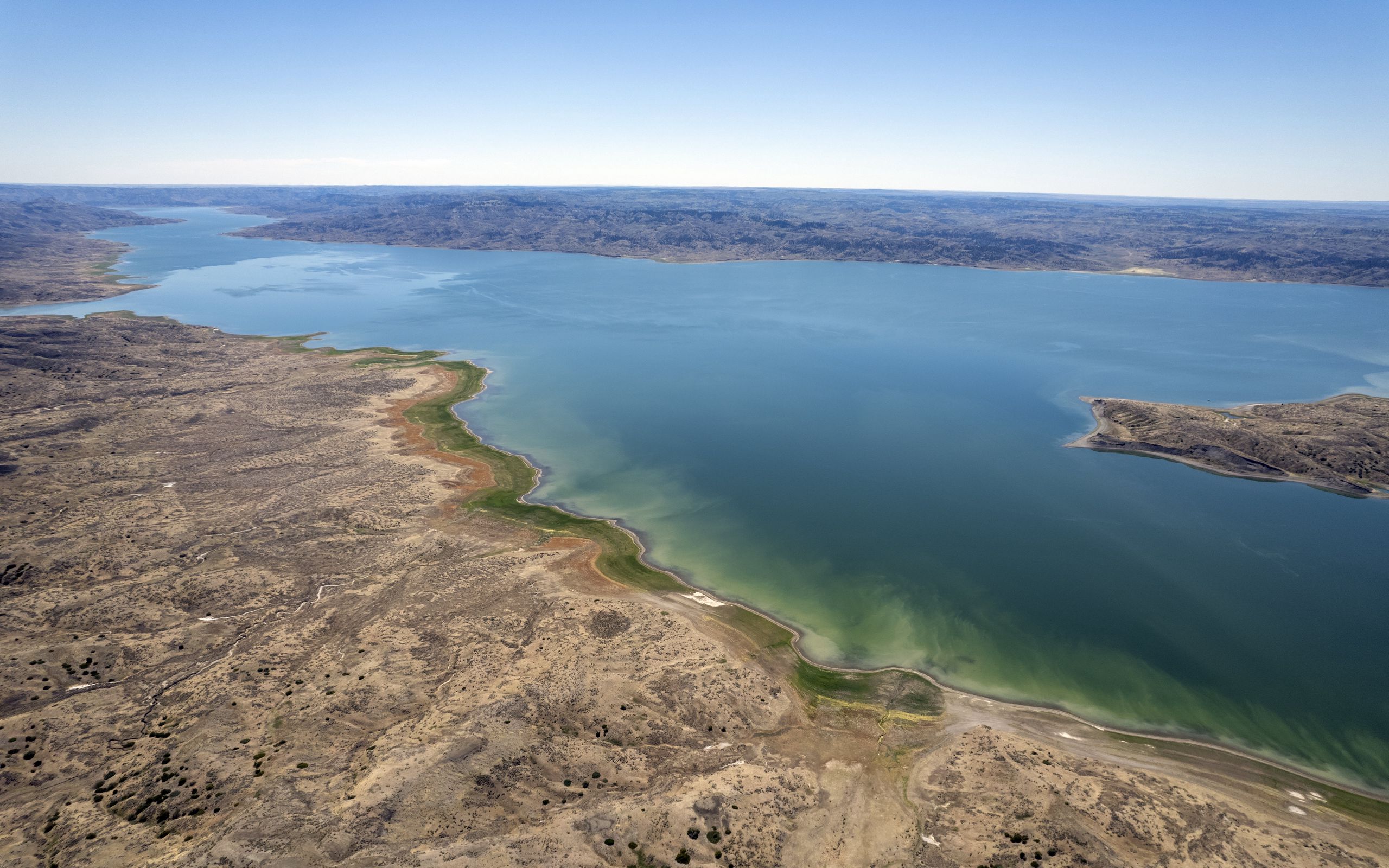Download wallpaper 2560x1600 river, water, shore, aerial view ...