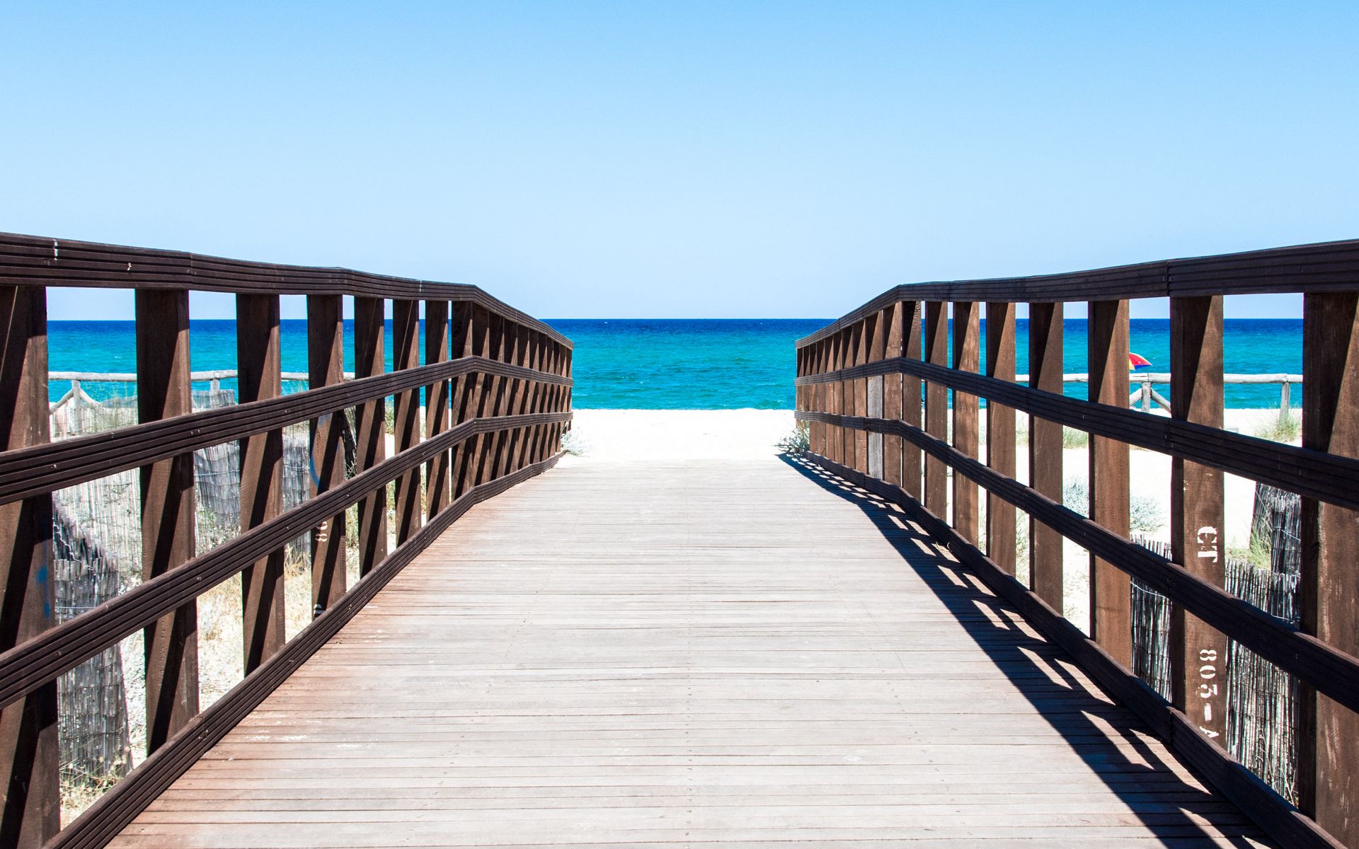 Download wallpaper 1920x1200 bridge, boards, beach, sea widescreen 16: ...