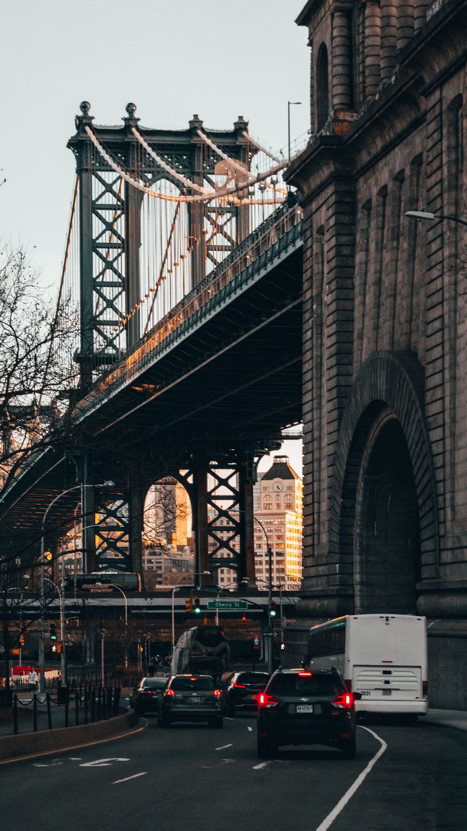 Download wallpaper 938x1668 road, bridge, cars, city, architecture ...