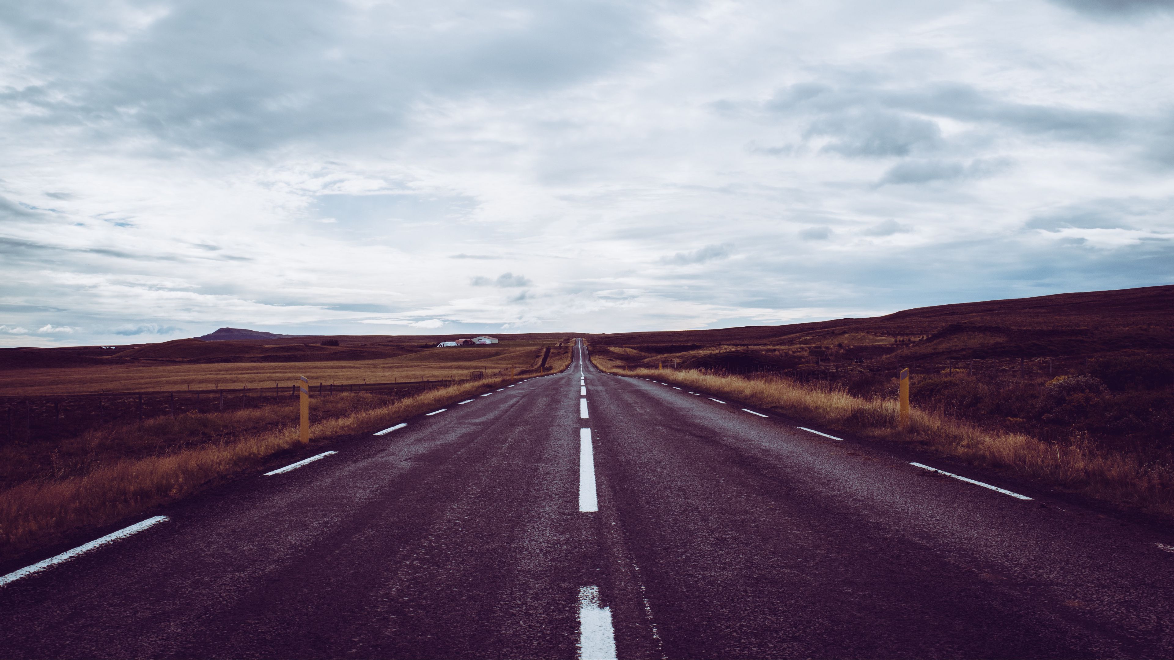 Download wallpaper 3840x2160 road, marking, distance, sky, horizon 4k ...