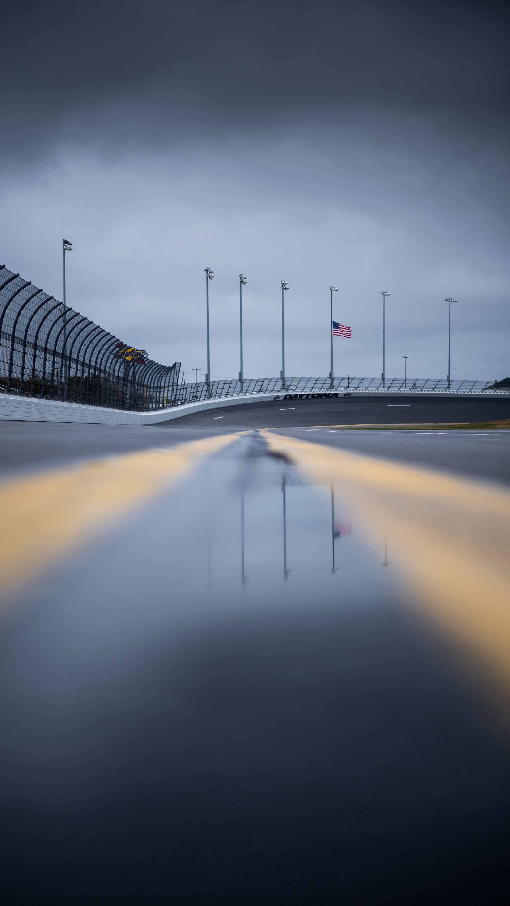 Download wallpaper 2160x3840 road, track, tall lights samsung galaxy s4 ...