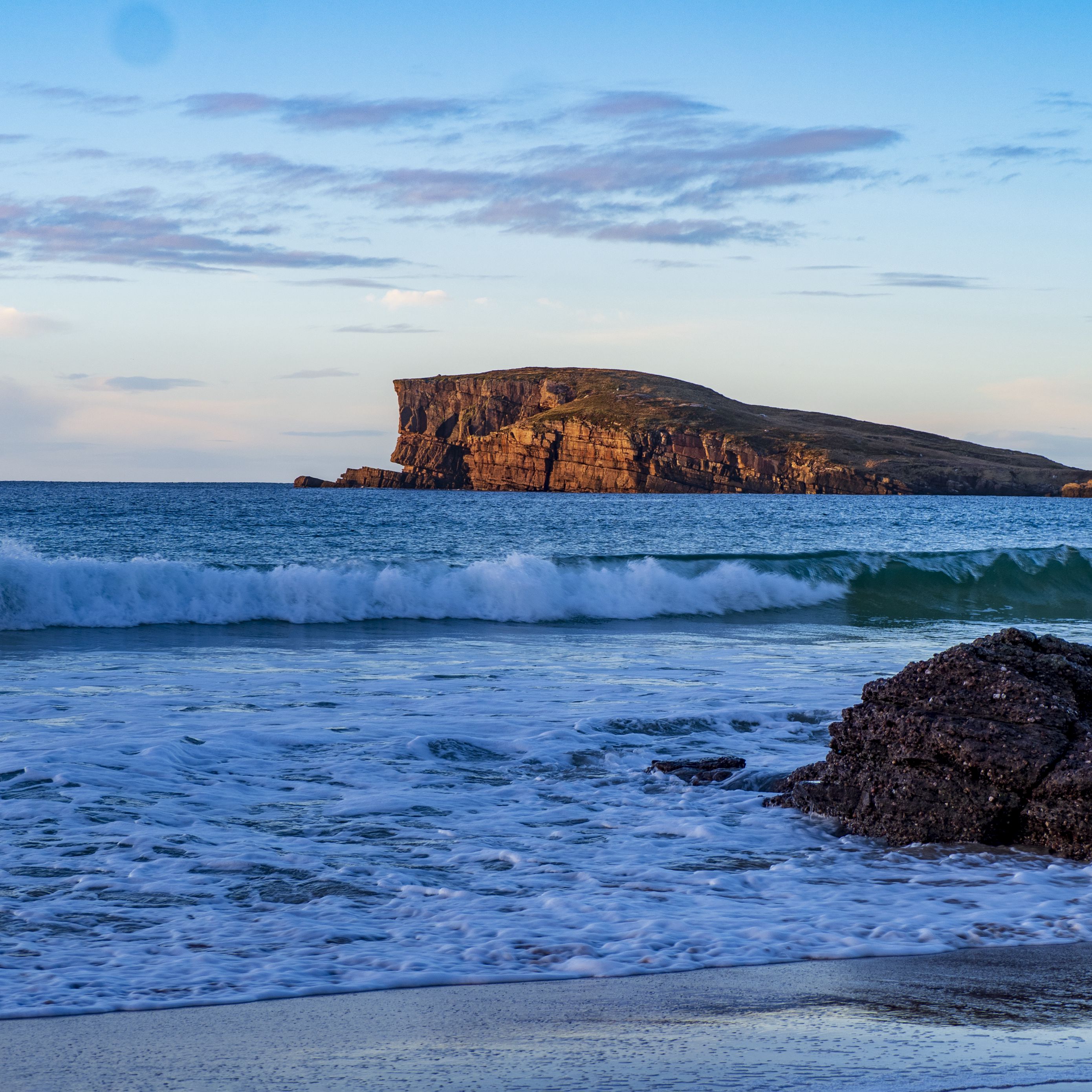 Download wallpaper 2780x2780 rock, cliff, sea, landscape, nature, waves ...