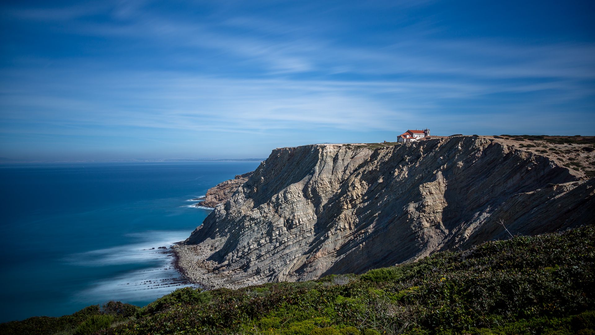Download wallpaper 1920x1080 rock, cliff, sea, landscape full hd, hdtv ...