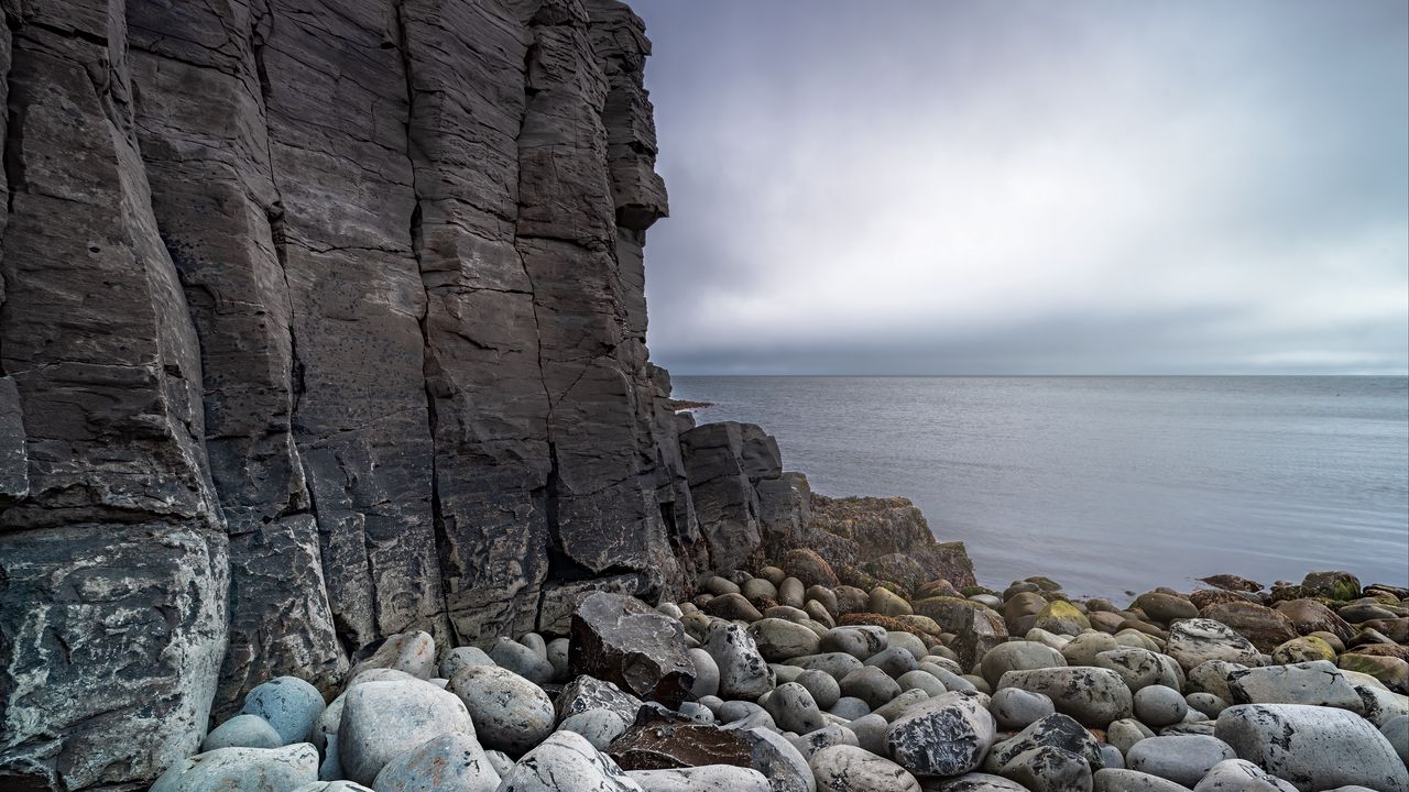 Wallpaper rock, coast, stones, sea, landscape hd, picture, image