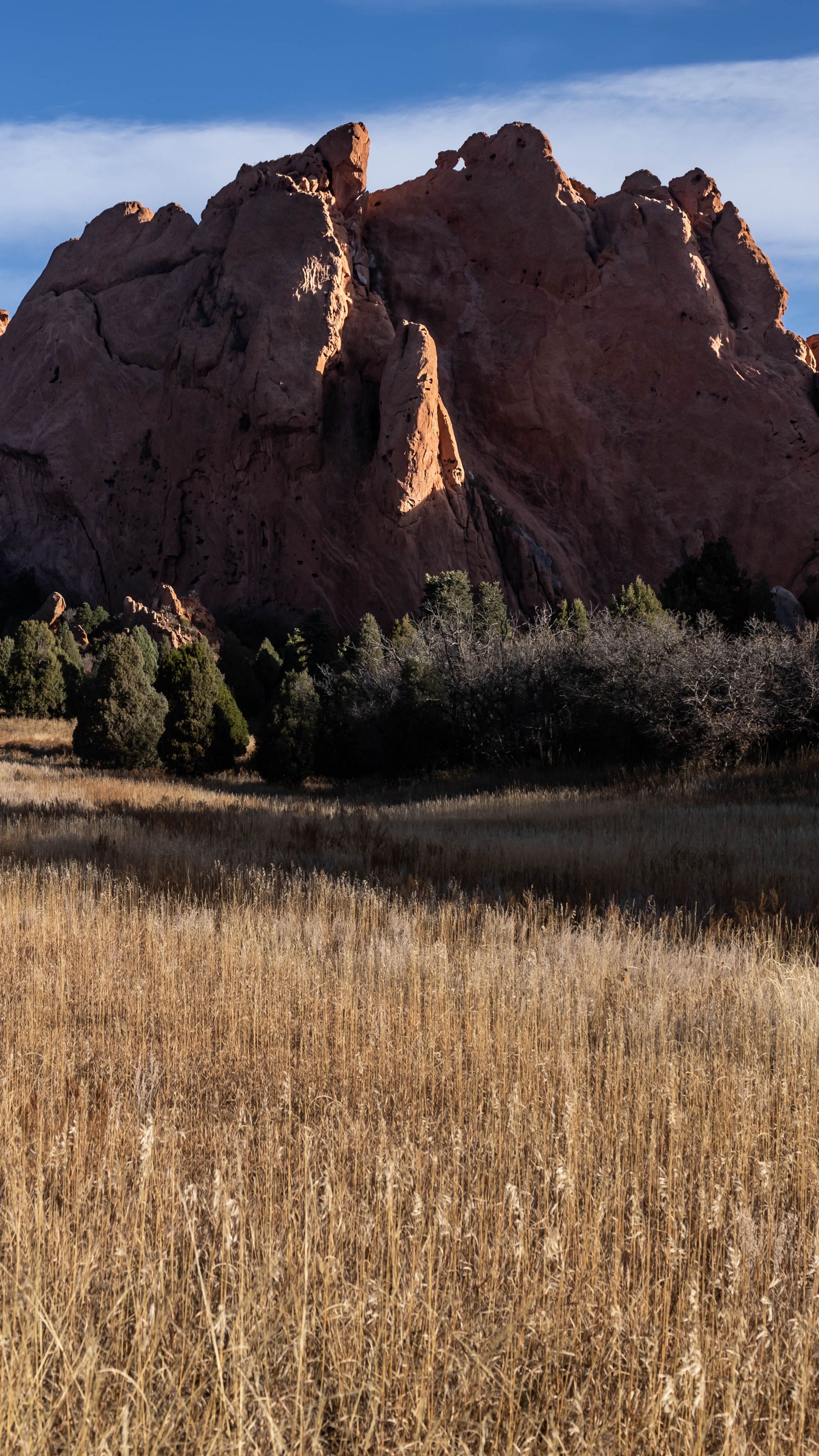 Download wallpaper 2160x3840 rock, field, grass, landscape, nature ...
