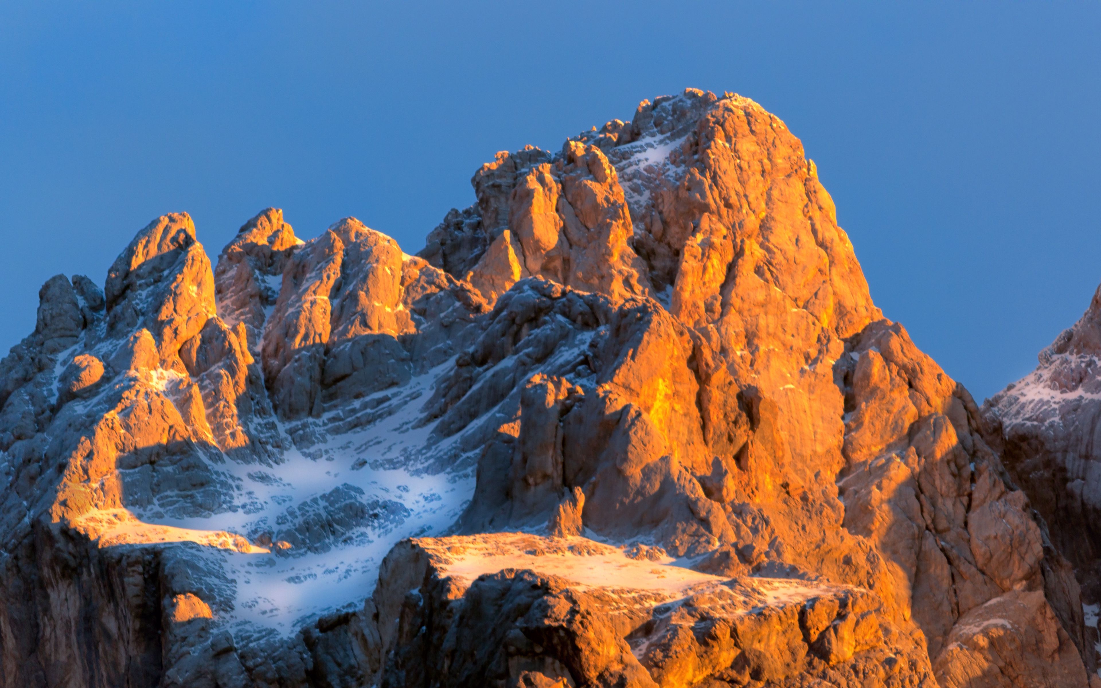 Download wallpaper 3840x2400 rock, mountain, snow, snowy, stone 4k ...