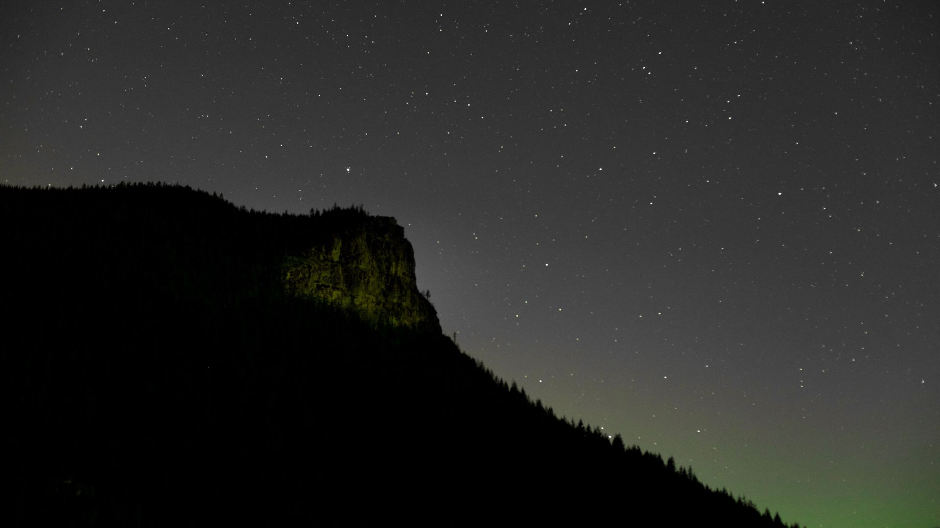Download wallpaper 1920x1080 rock, night, starry sky, stars, slope full ...
