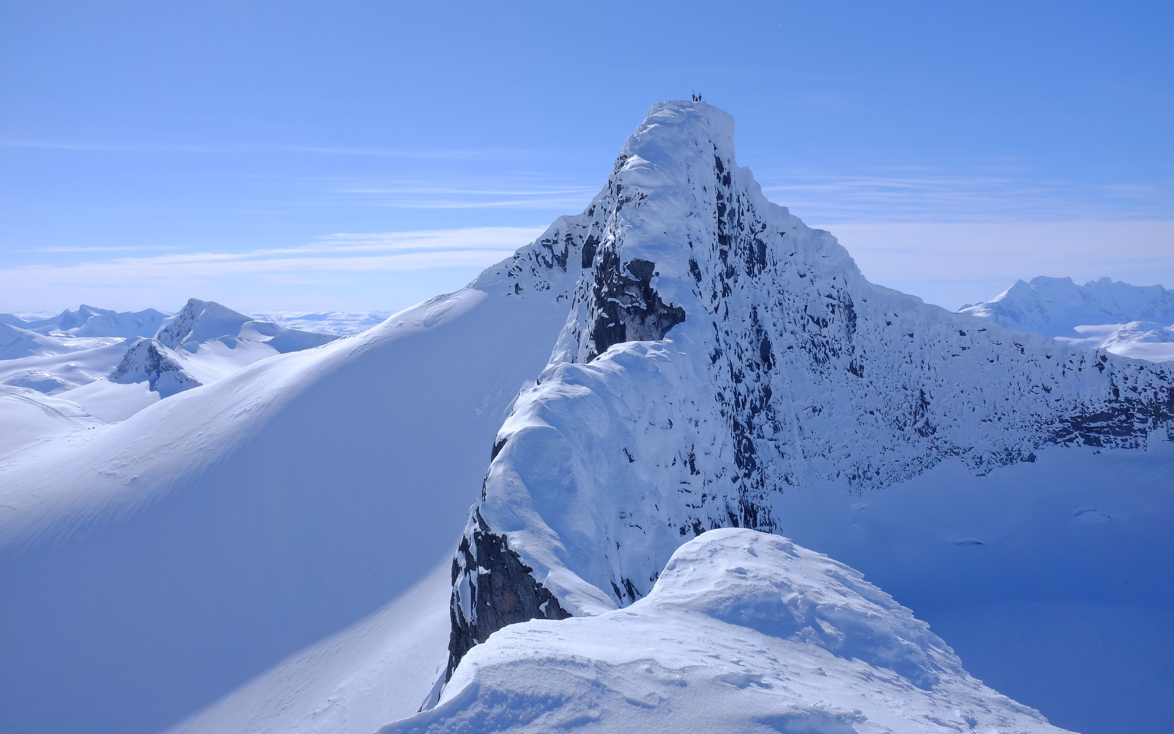 Download wallpaper 3840x2400 rock, snow, relief, winter, nature 4k ...