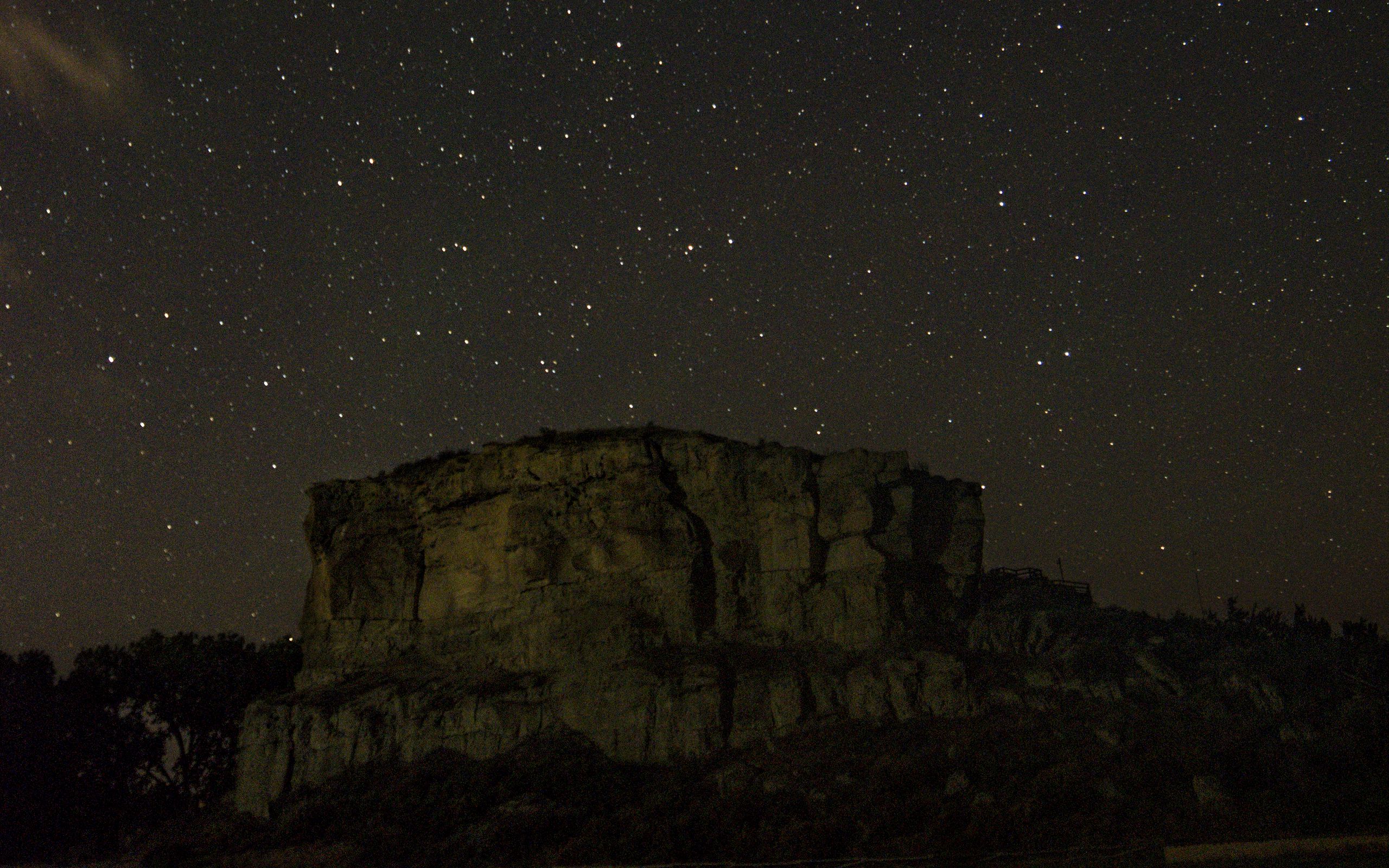 Download wallpaper 2560x1600 rock, starry sky, night, dark widescreen ...
