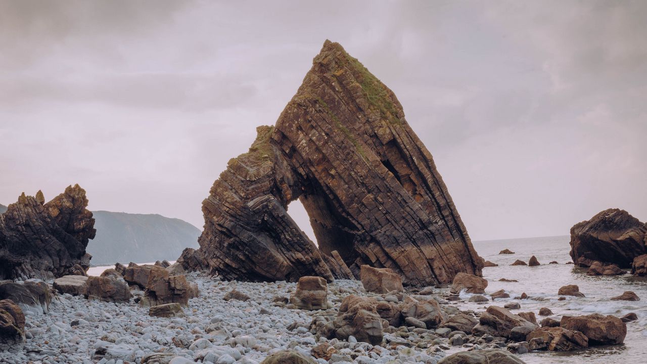 Wallpaper rock, stones, shore, nature, landscape hd, picture, image