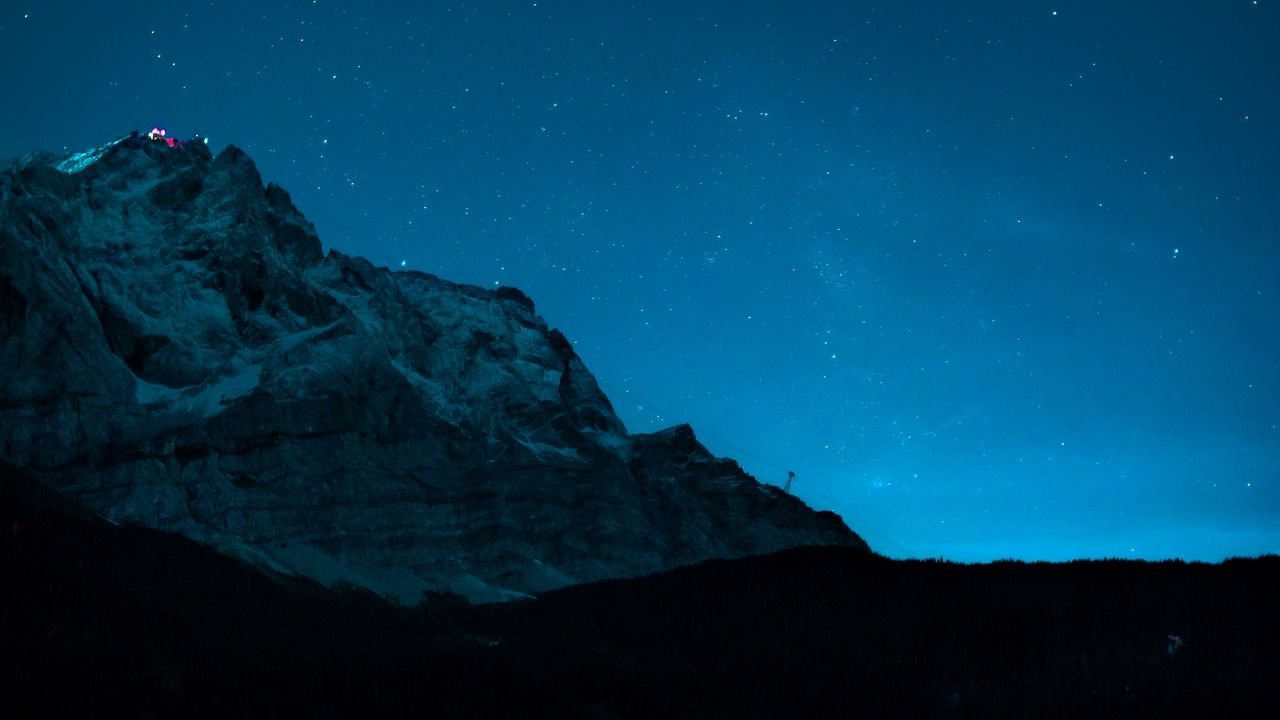 Wallpaper rocks, mountains, night, stars, sky hd, picture, image