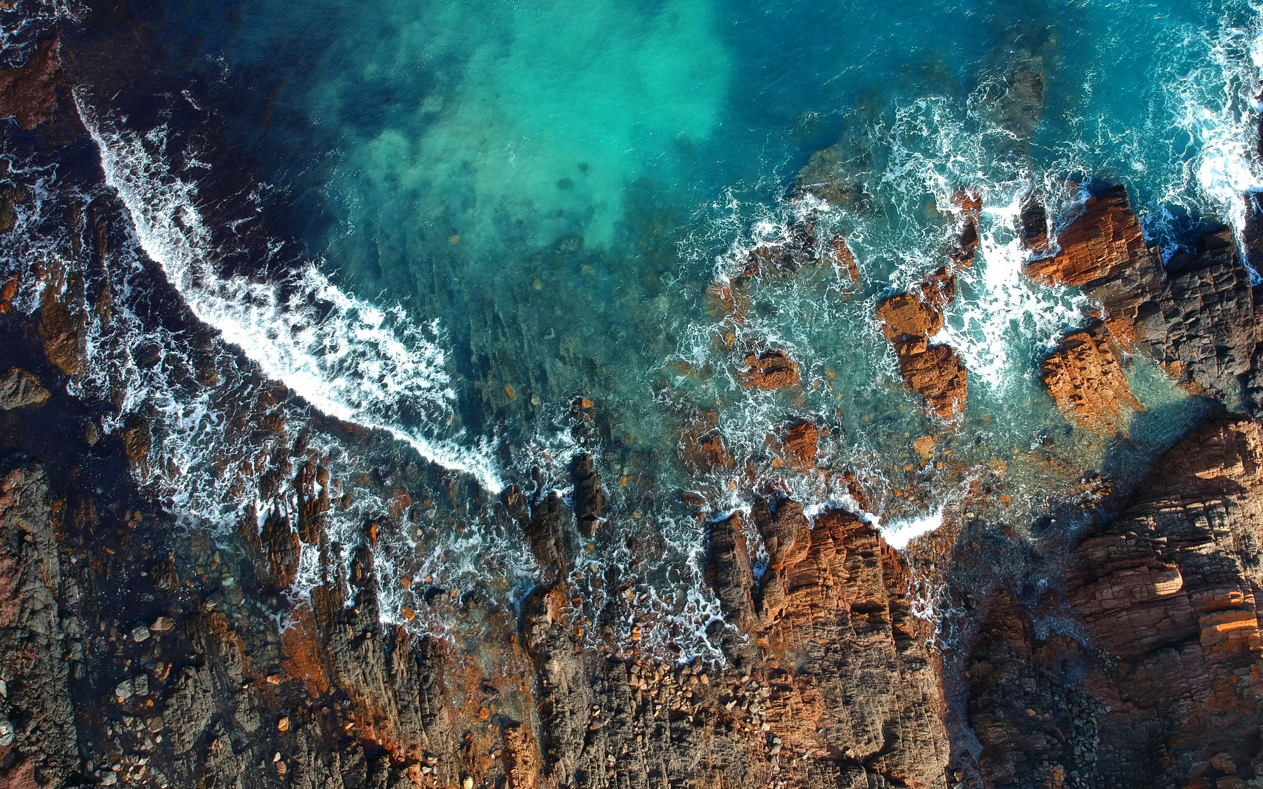 Download wallpaper 2560x1600 rocks, reefs, sea, waves, foam widescreen ...