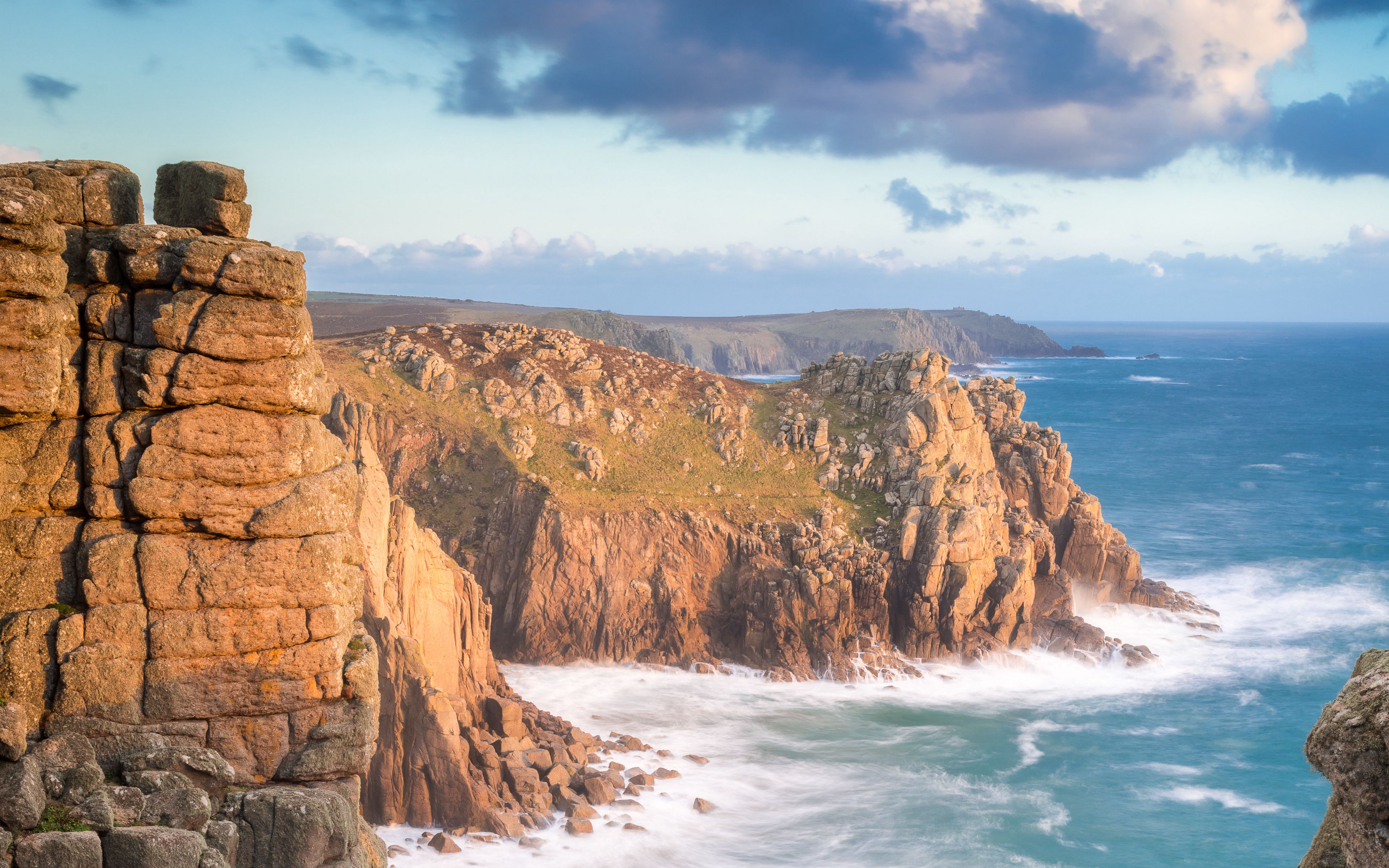 Download wallpaper 3840x2400 rocks, sea, slope, sky 4k ultra hd 16:10 ...