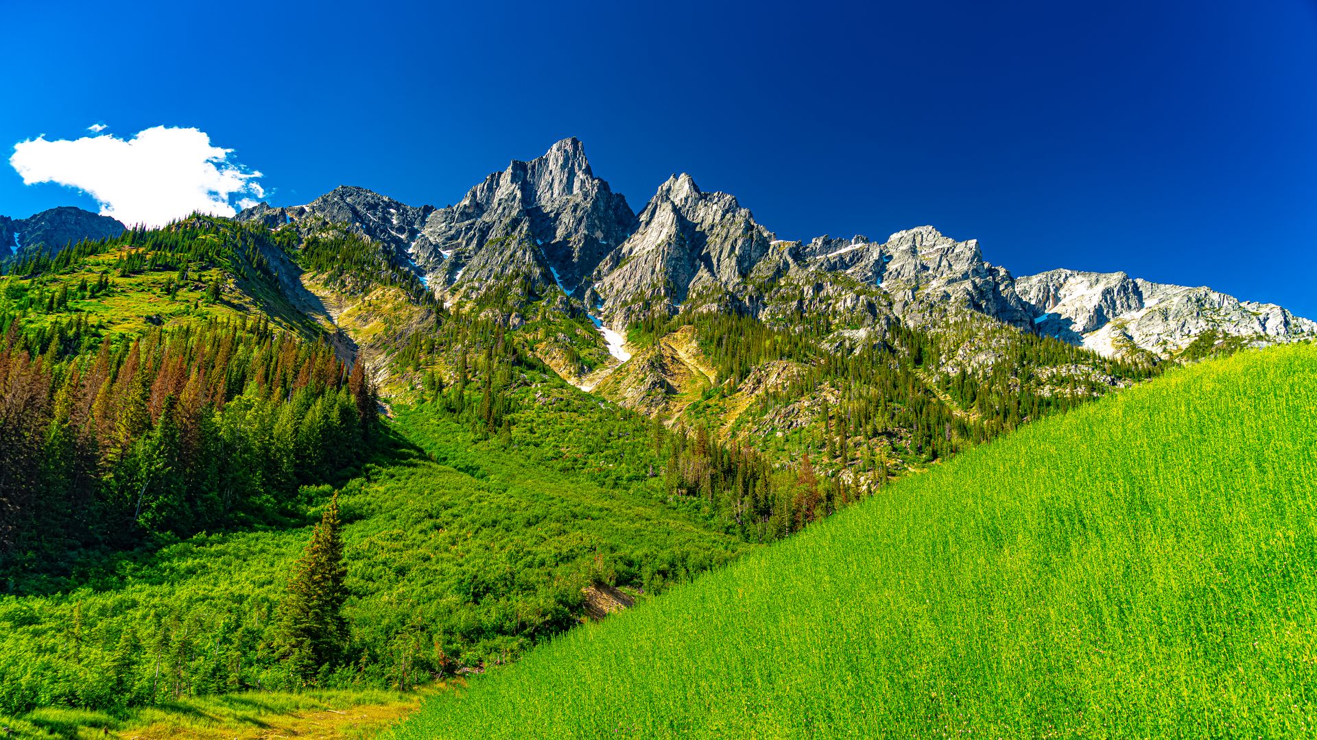 Download wallpaper 1920x1080 rocks, slope, valley, grass, landscape ...