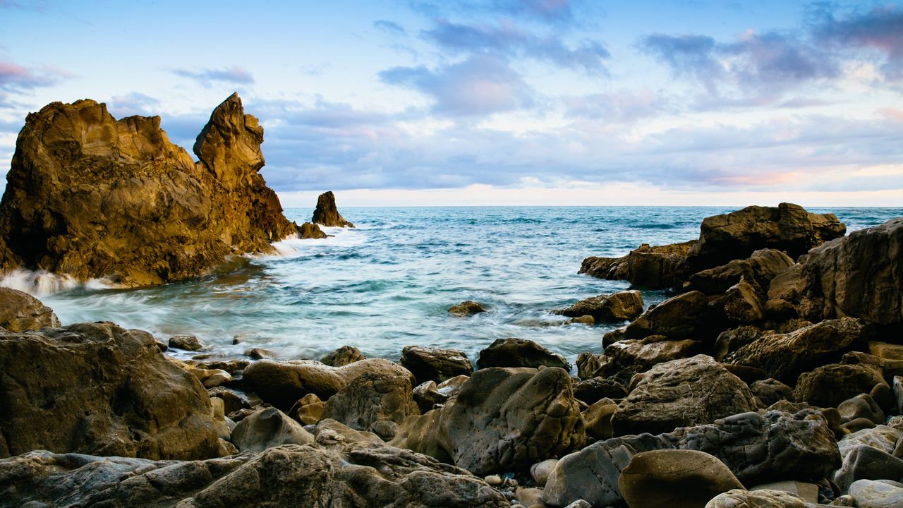 Wallpaper rocks, stones, sea, coast, landscape hd, picture, image