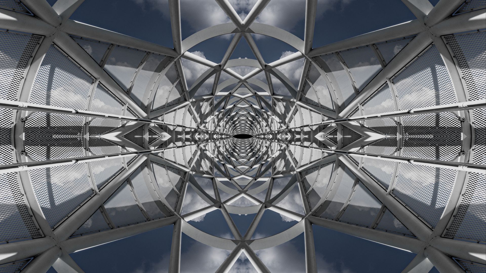 Download wallpaper 1920x1080 roof, architecture, sky, bottom view full ...