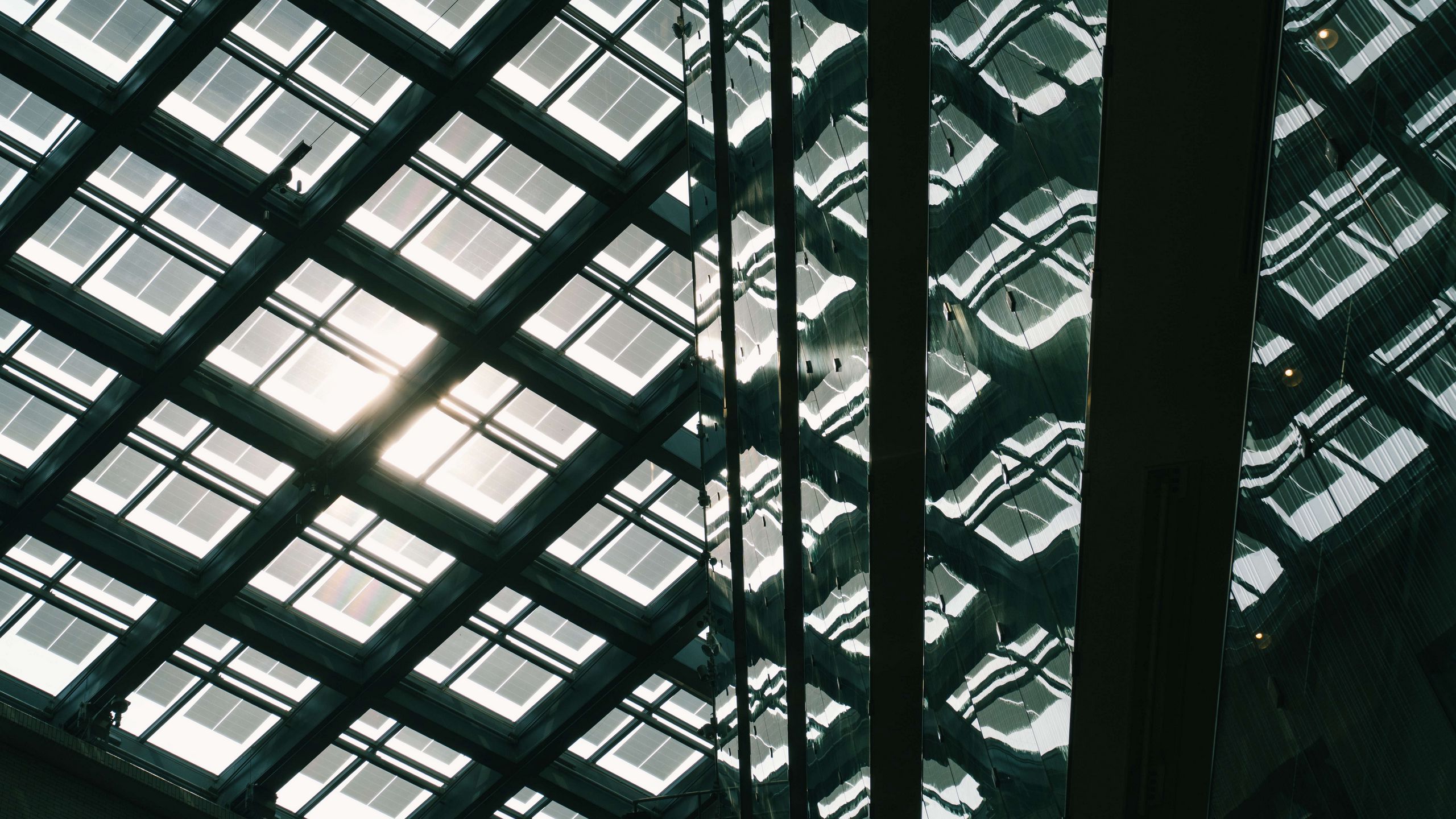 Download wallpaper 2560x1440 roof, light, architecture, dark widescreen ...