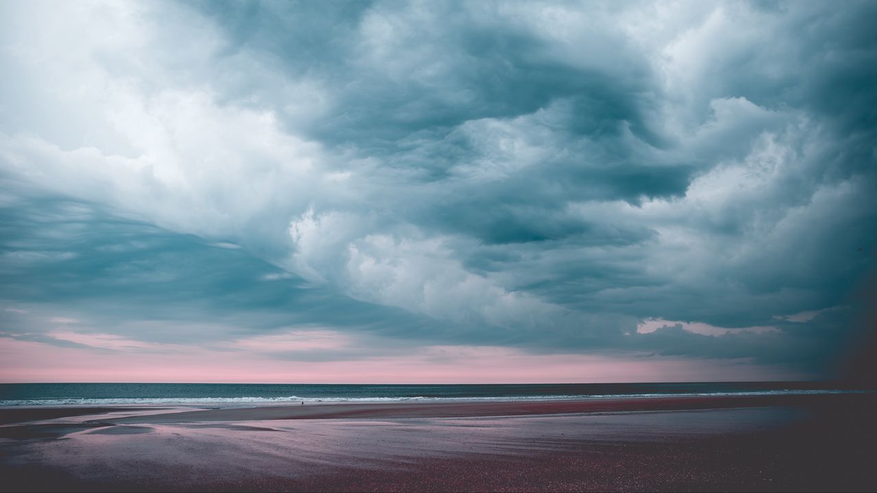 Wallpaper sea, beach, clouds, nature hd, picture, image