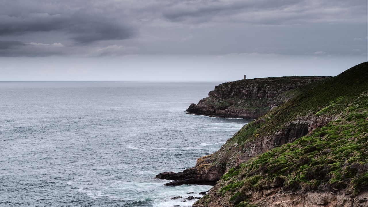 Wallpaper sea, coast, cliff, landscape hd, picture, image