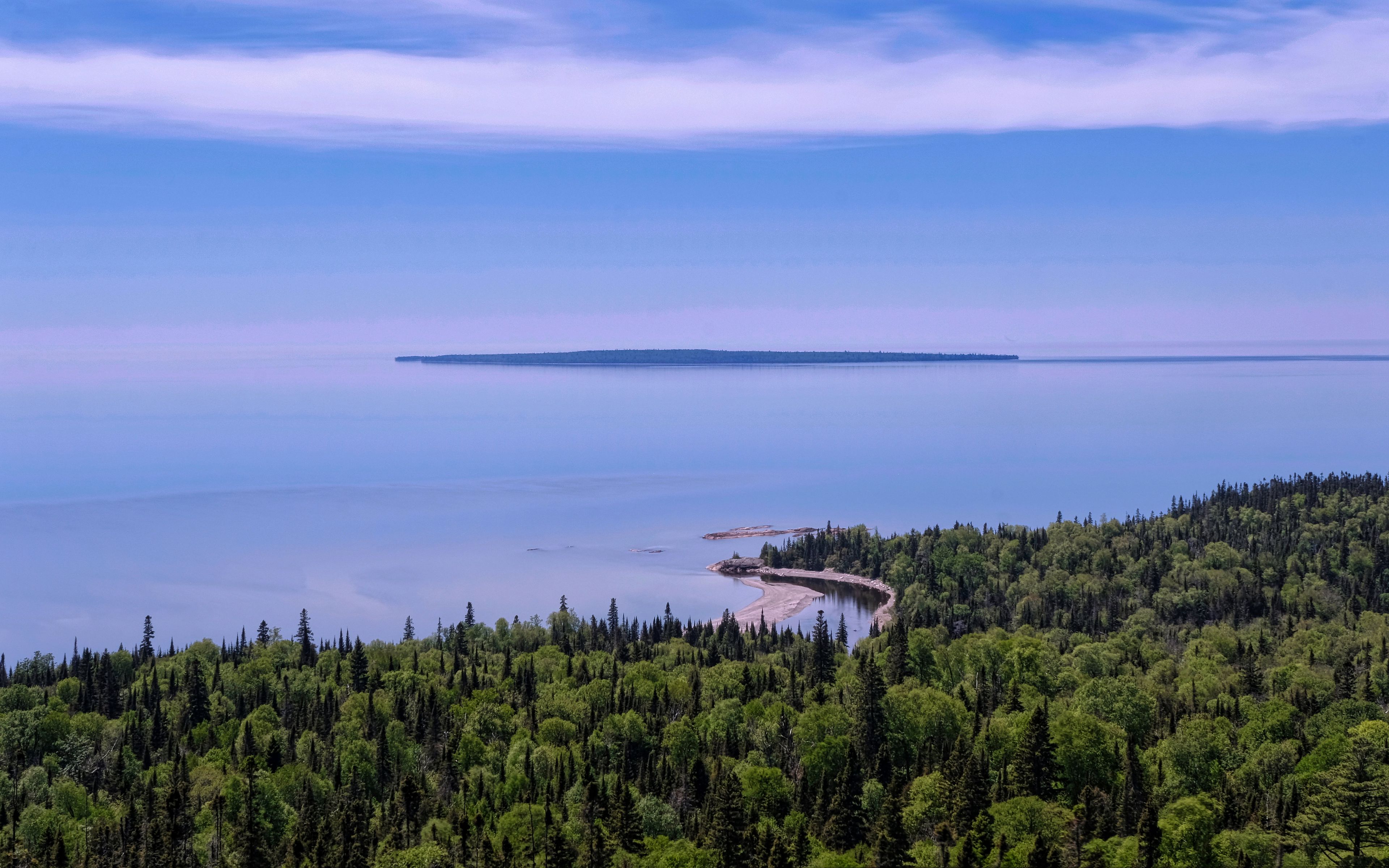 Download wallpaper 3840x2400 sea, coast, forest, nature 4k ultra hd 16: ...