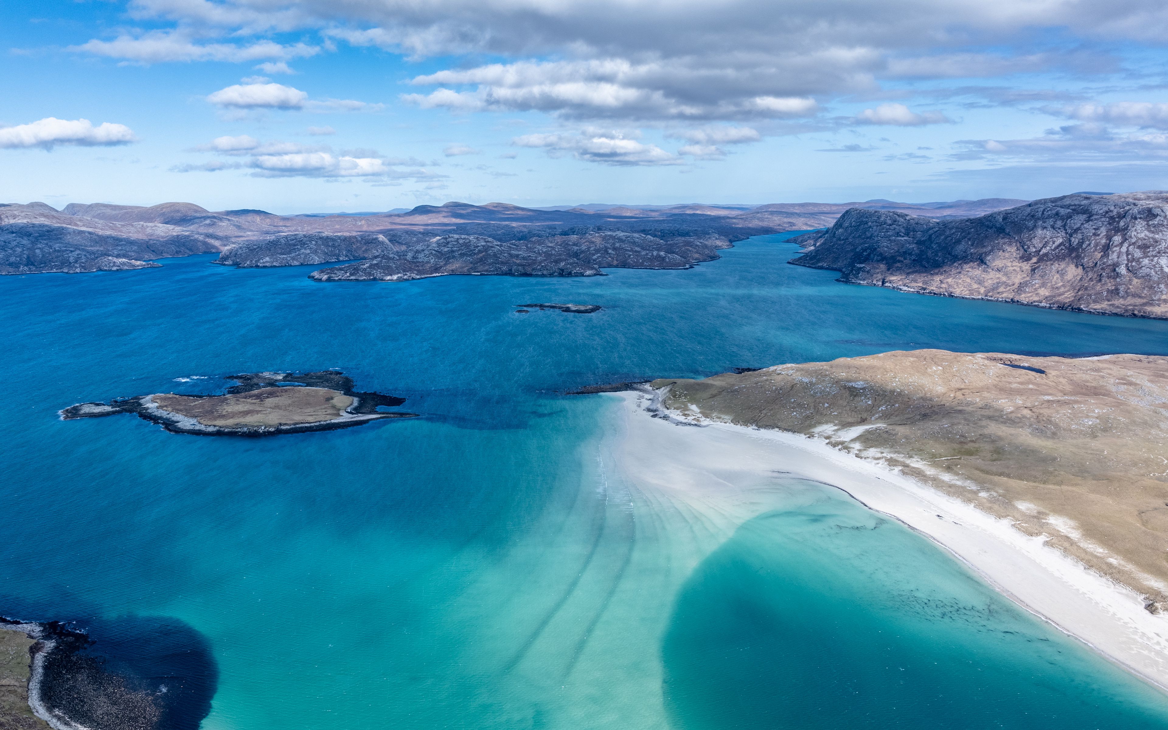 Download wallpaper 3840x2400 sea, coast, relief, aerial view 4k ultra ...