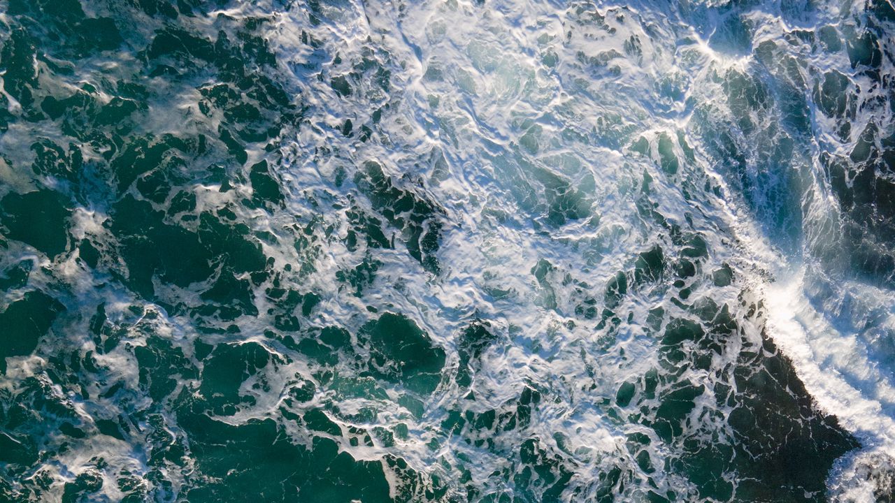Wallpaper sea, glare, water, aerial view hd, picture, image